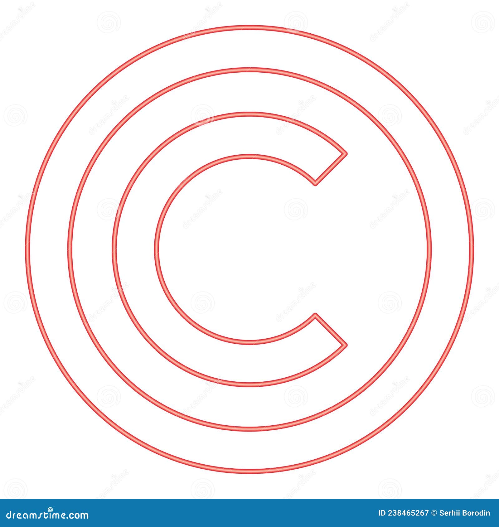 Neon Copyright And Registrated Symbol, Creative Font Mock Up Royalty ...