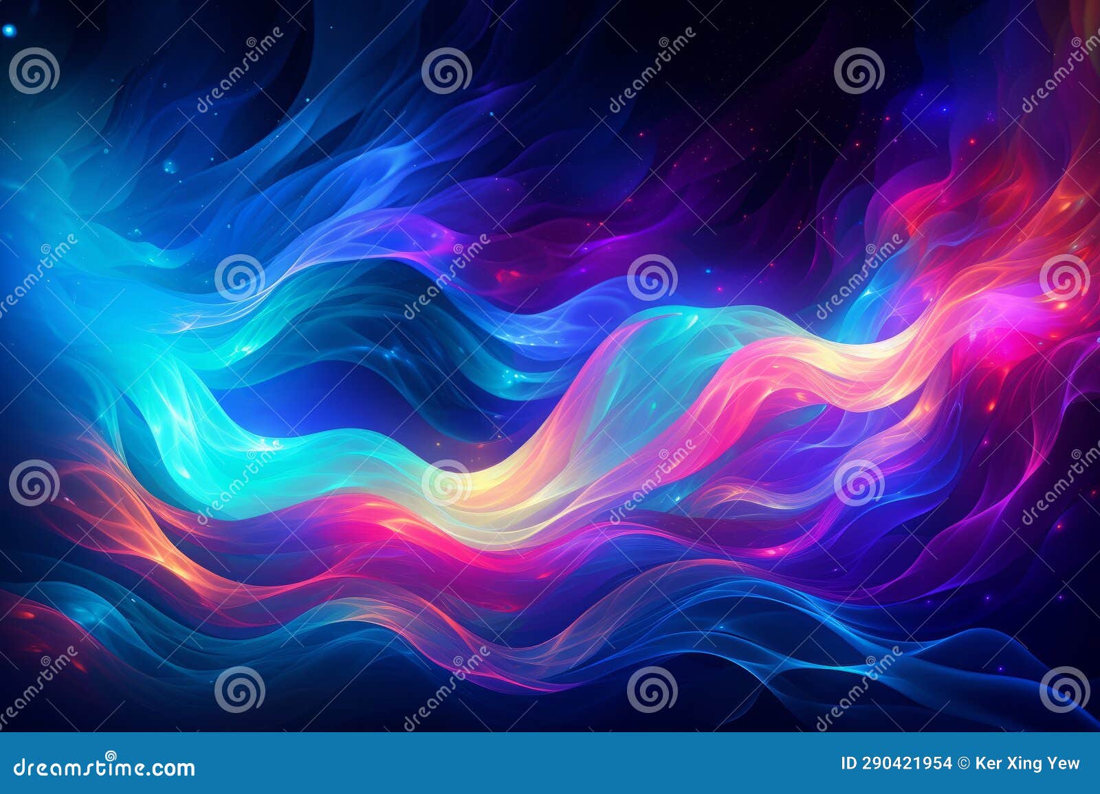 Neon Cosmic Dance stock illustration. Illustration of futuristic ...