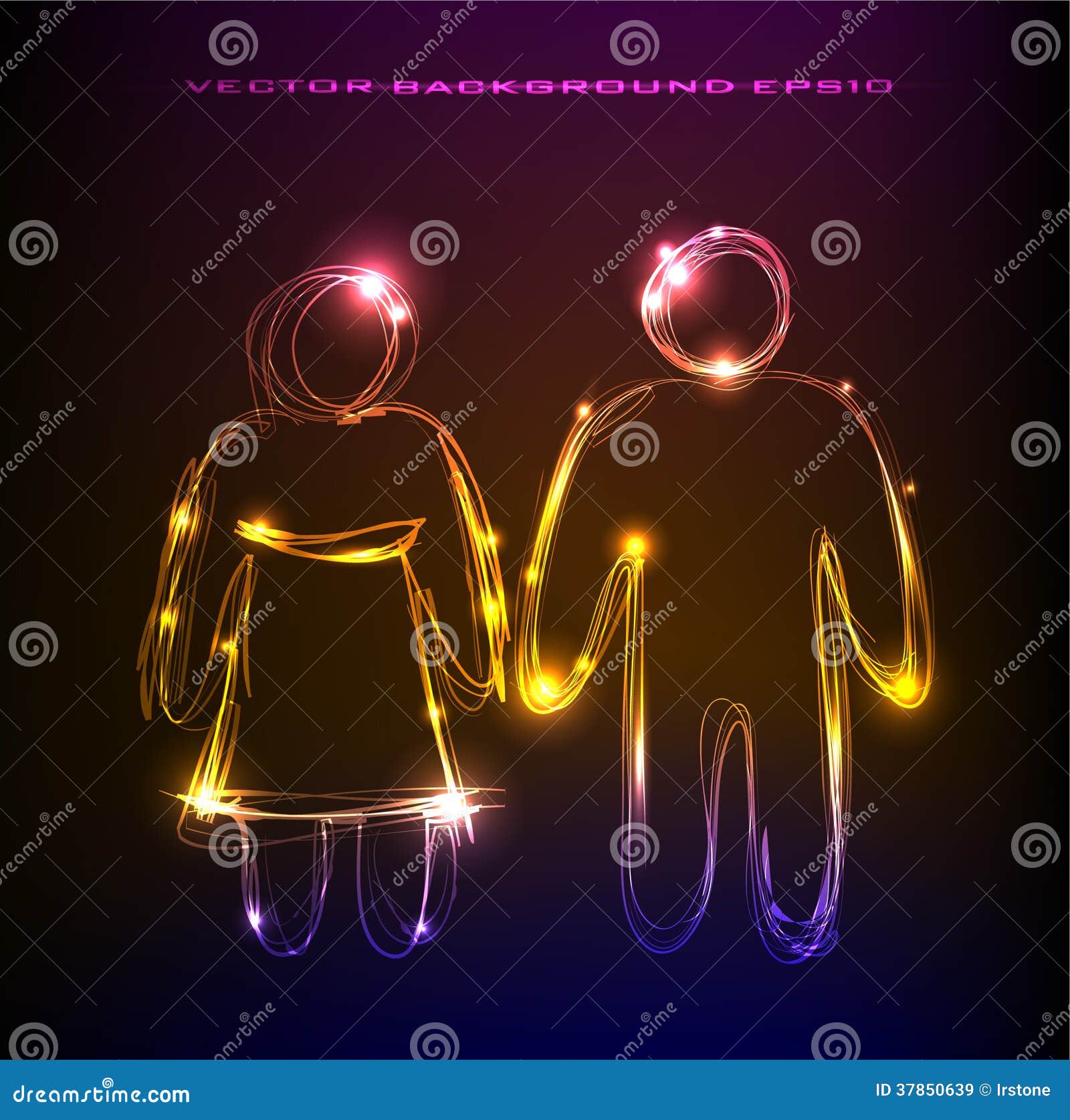 Neon Couple in Love Neon Collection Stock Vector - Illustration of kiss ...