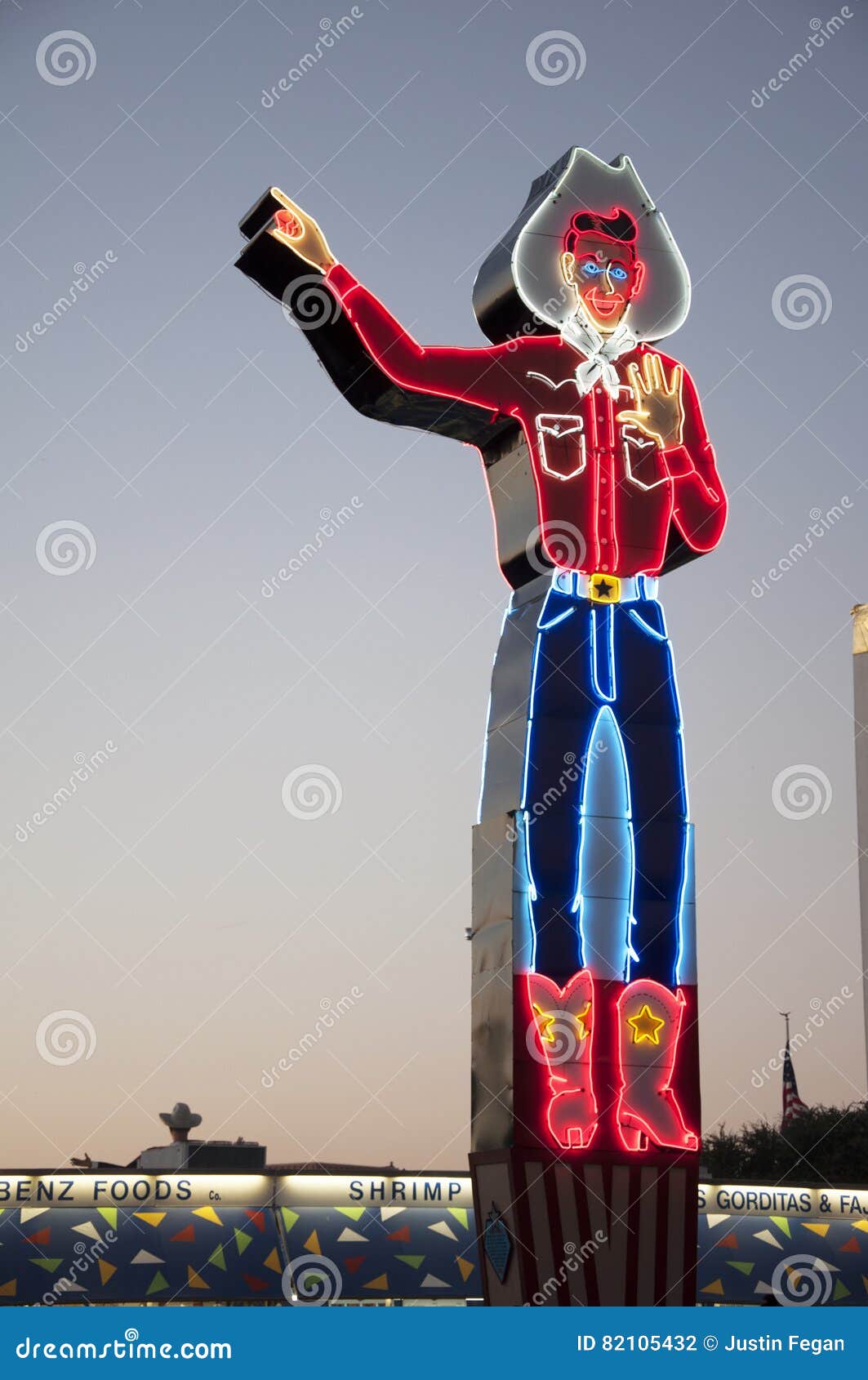 Neon Cowboy Statue at Texas State Fair Editorial Photography - Image of ...