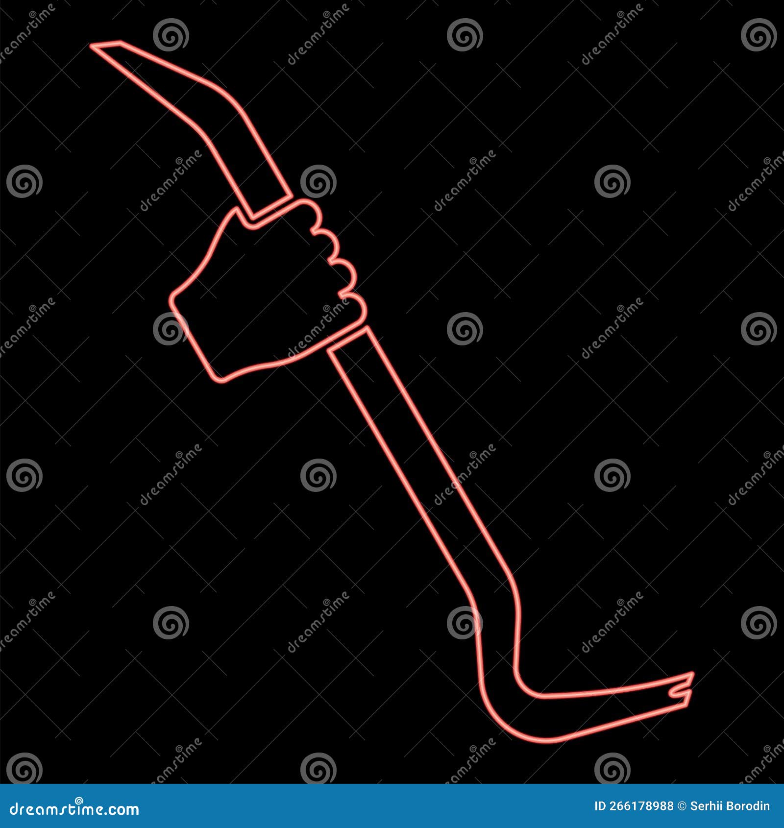 Neon Crowbar in Hand Holding Tool Use Arm Using Multifunctional Utility ...