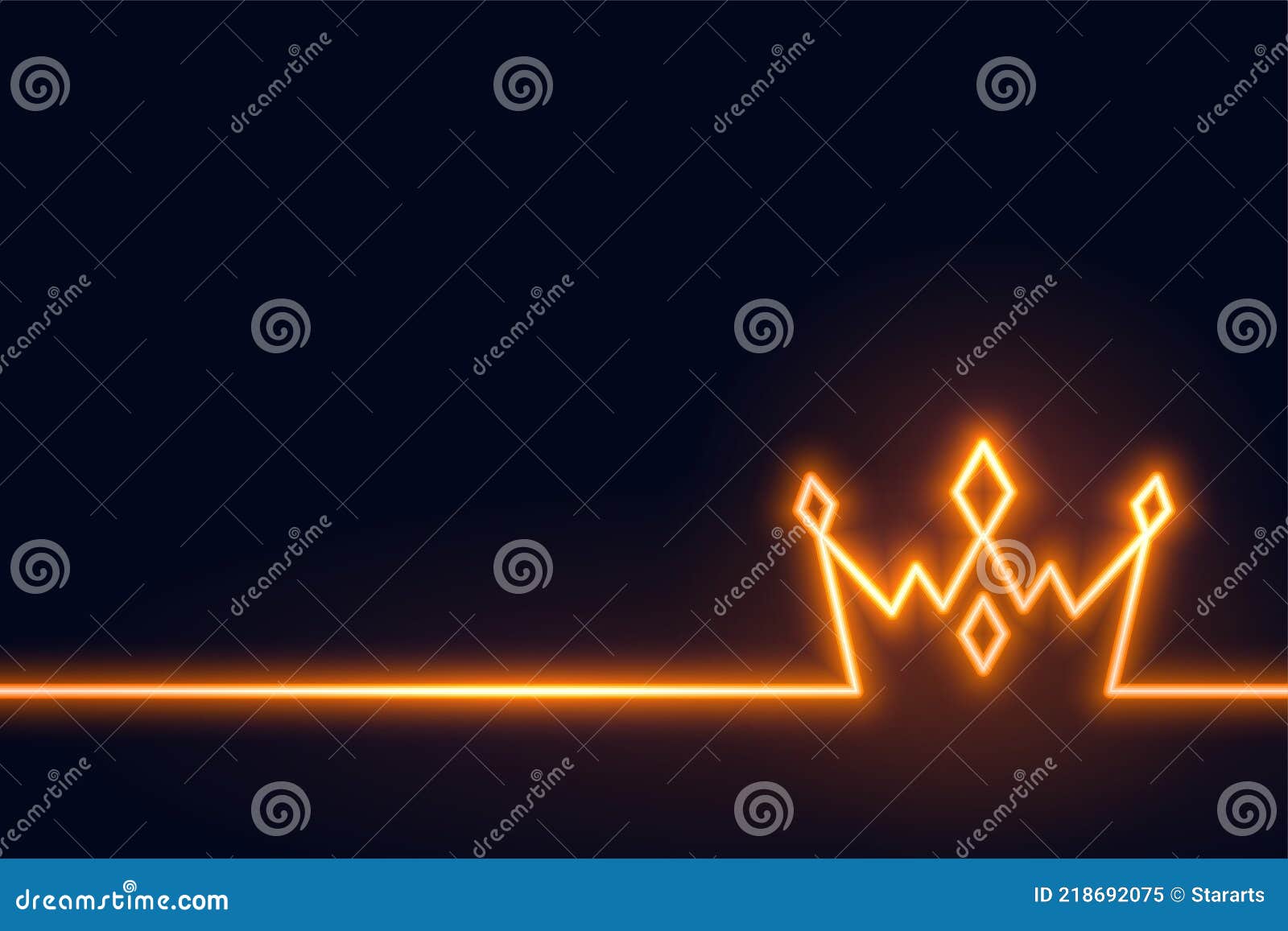 Neon Crown Background in Line Style Stock Vector - Illustration of ...