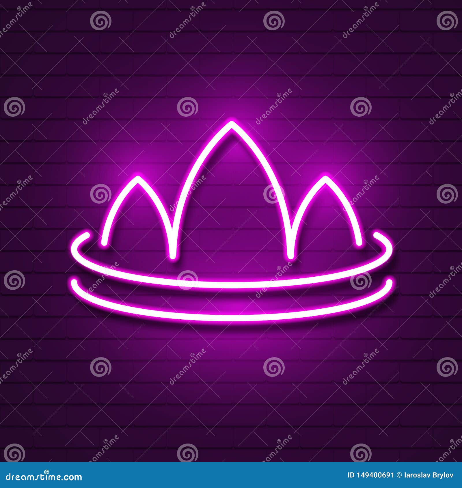 Neon Crown Sign With Flares Vector Illustration | CartoonDealer.com ...
