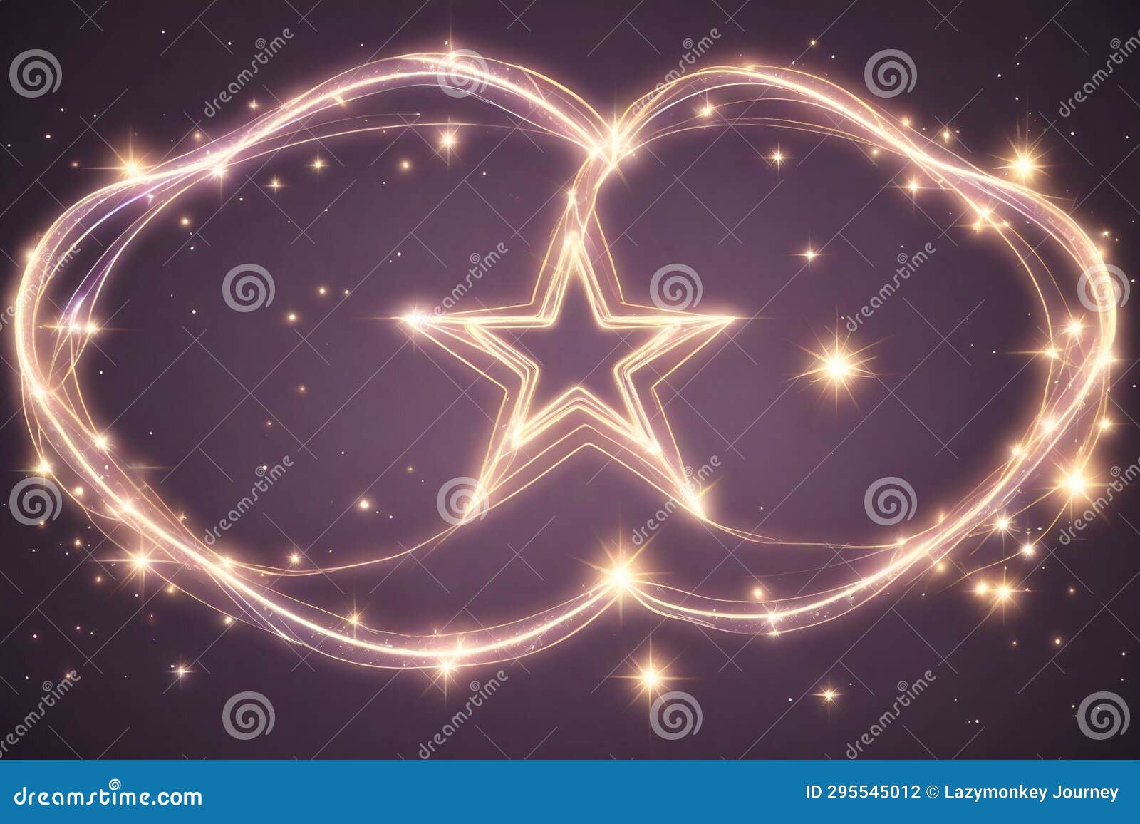 Neon Curve Arch Line with Star Glitter Shine Stock Illustration ...