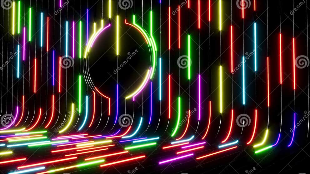 Neon curve lines mockup 3d stock illustration. Illustration of curve ...