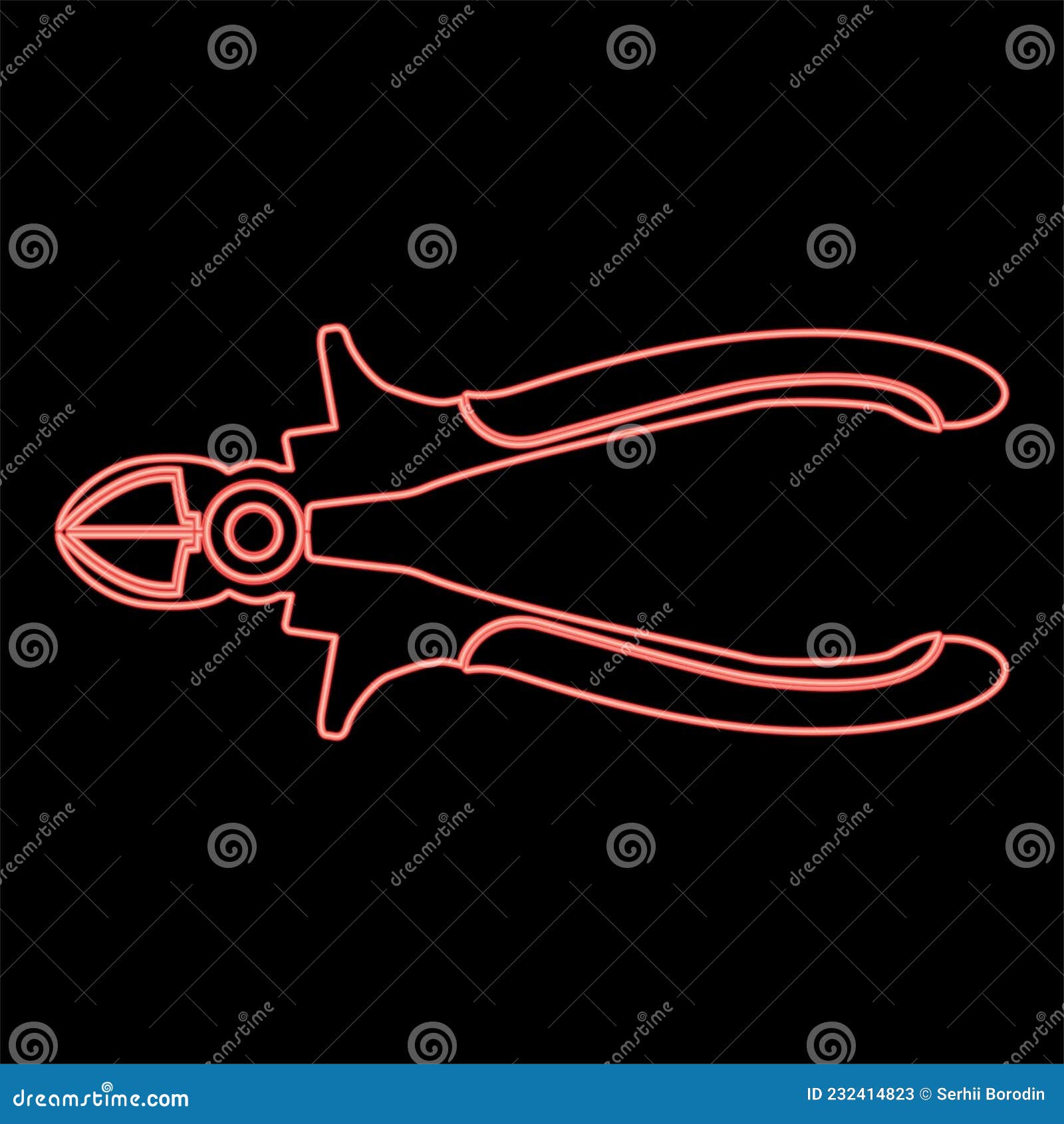 Neon Cutter Red Color Vector Illustration Flat Style Image Stock Vector ...