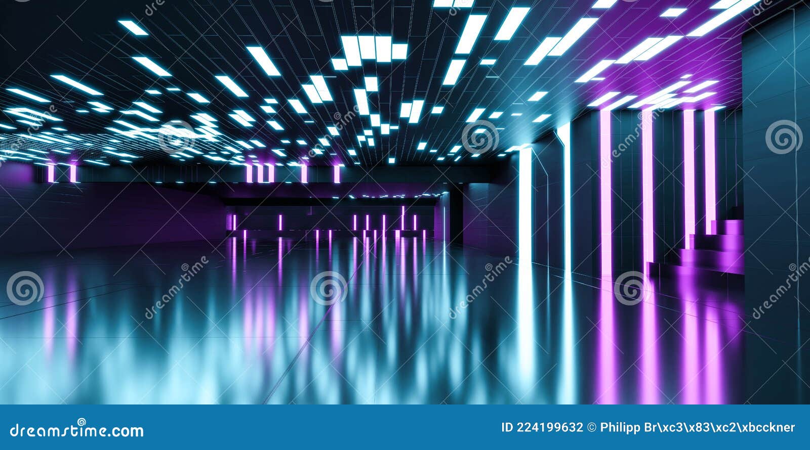 Neon Cyber Frame With Energy Beams Template Royalty-Free Stock Photo ...