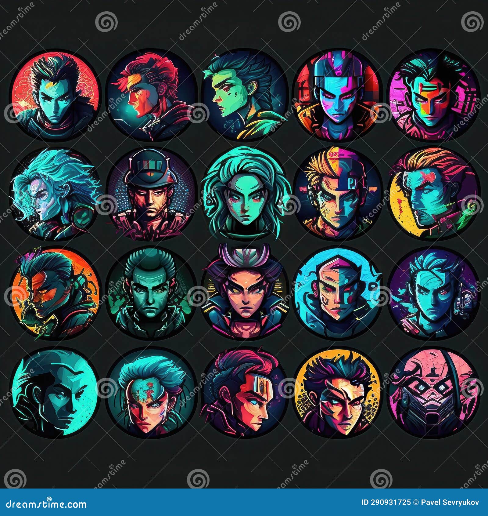 Neon Cyberpunk Character Avatar Ai Generated Stock Image - Image of ...