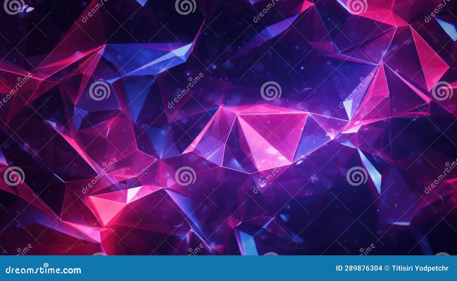 Neon 3D Polygon Texture with Glitter Pink, Blue, Dark Stock ...