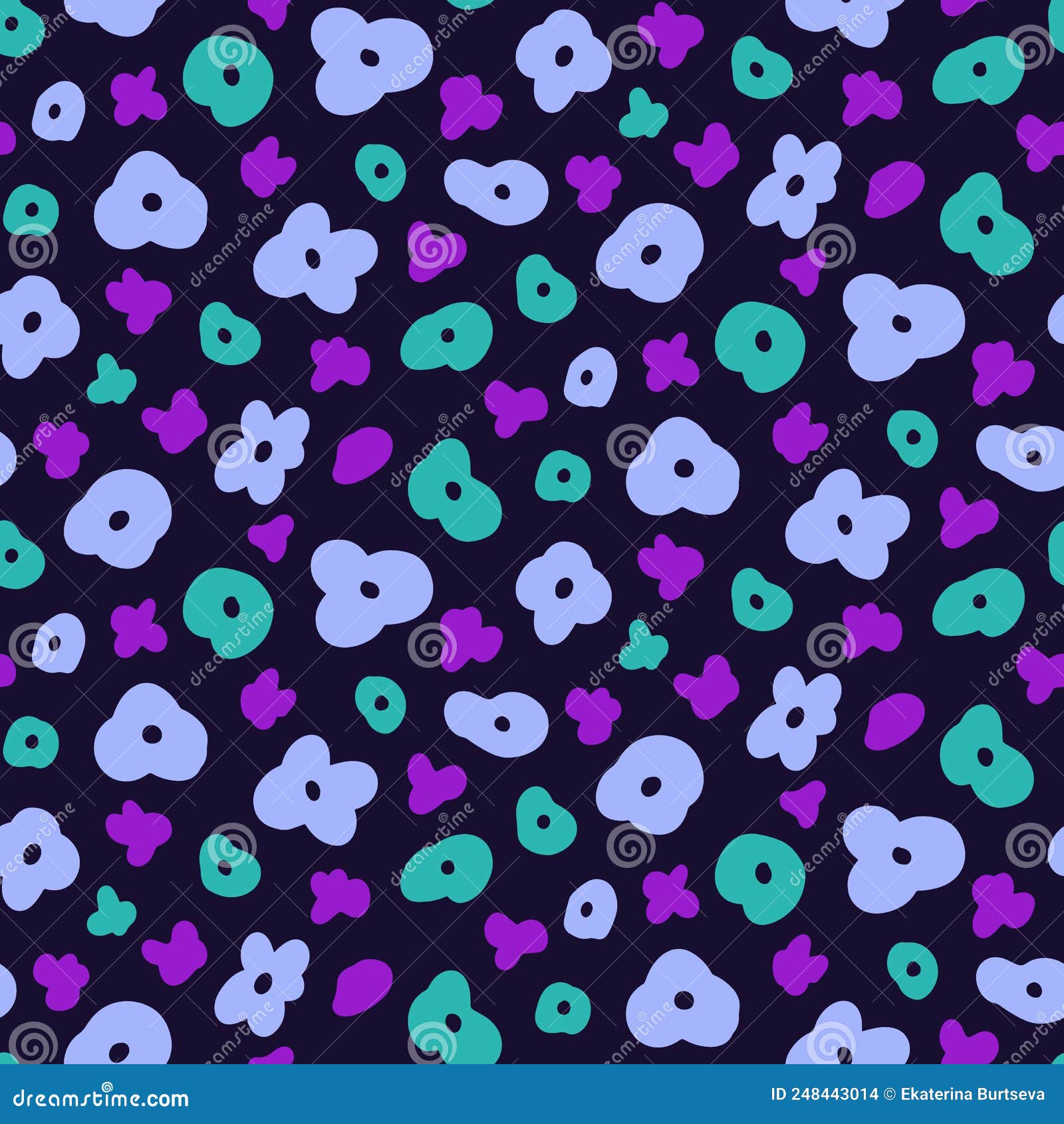 Neon Daisy Flower Vector Seamless Pattern Stock Vector - Illustration ...