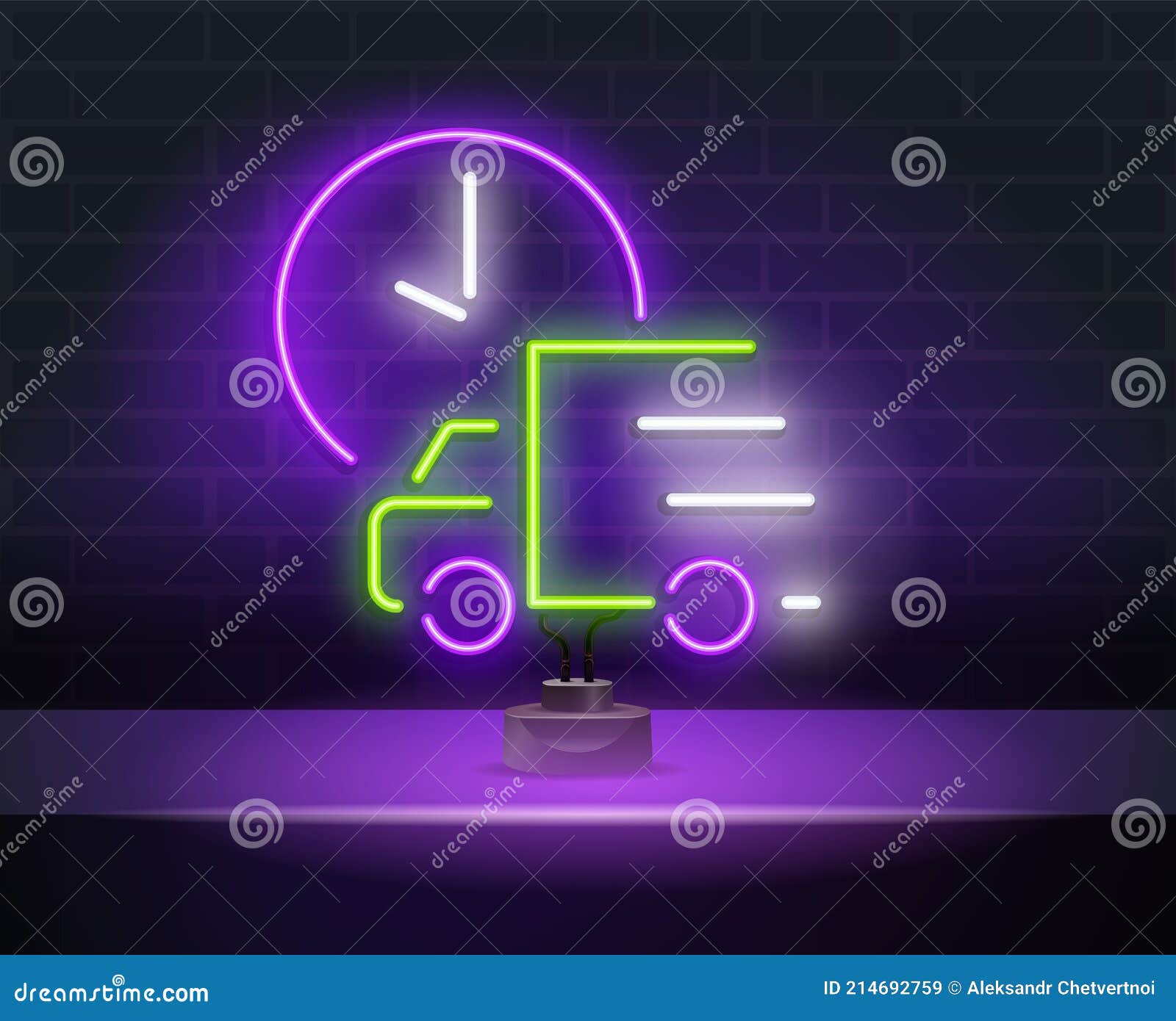 Neon Delivery by Truck. Delivery Van with Checkmark Neon Light Icon ... Neon Delivery by Truck. Delivery Van with Checkmark Neon Light Icon ...