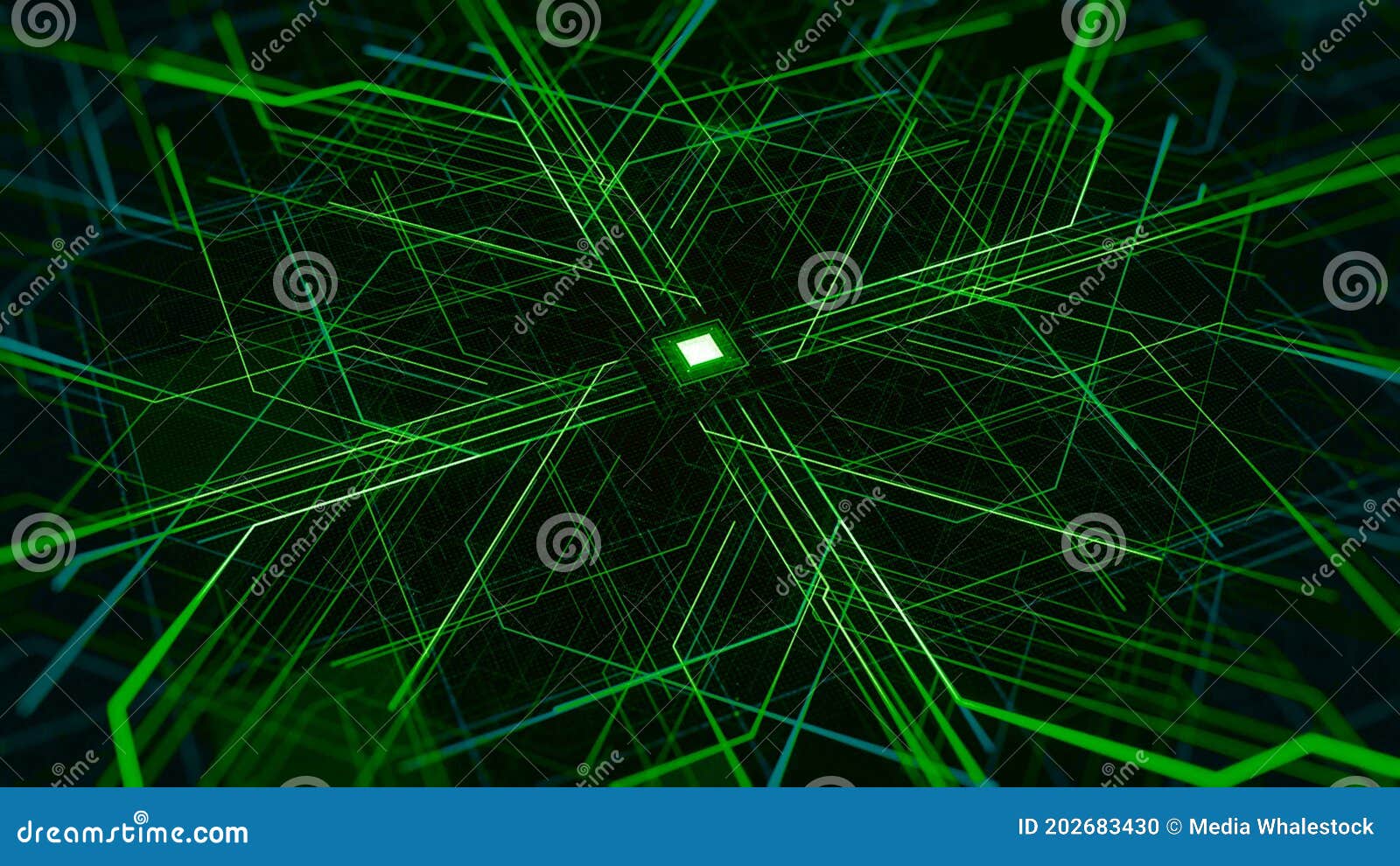 Neon Diagram of Computer Matrix. Animation. Moving Lines of Neural ...