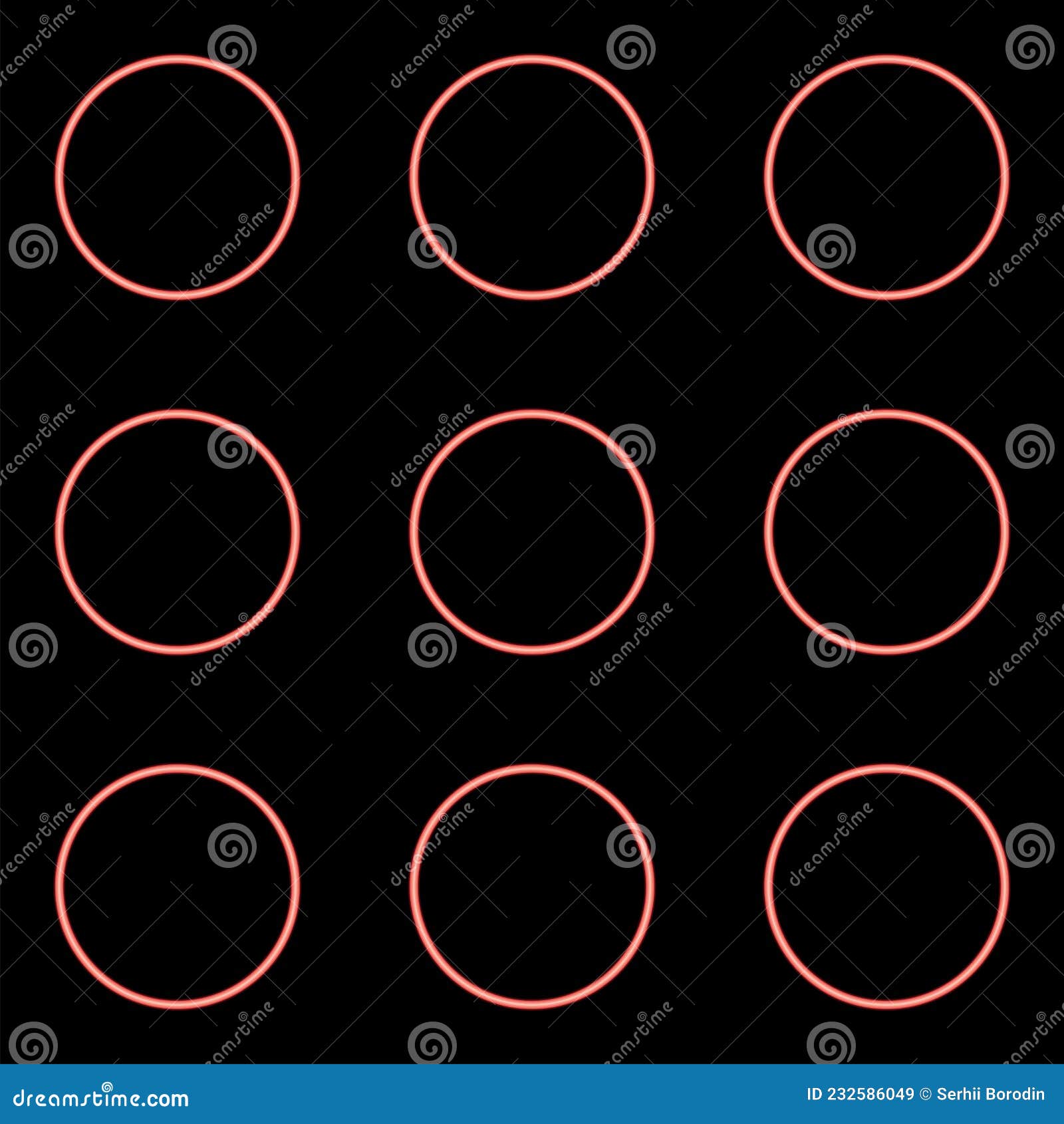 Neon Dial Button Icon Black Color in Circle Red Color Vector ...