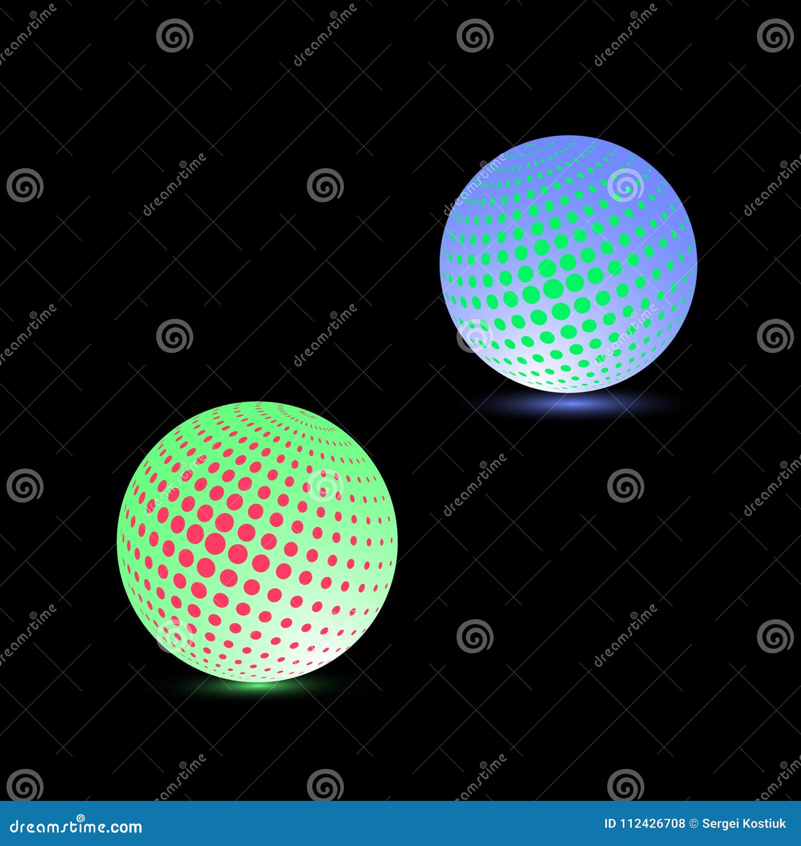 Neon Dicorative Balls Vector Stock Vector - Illustration of effect ...