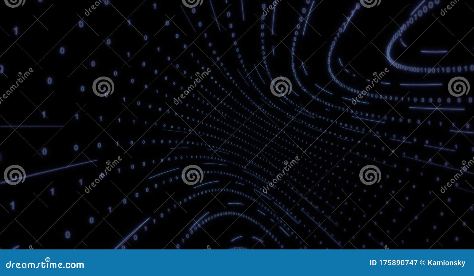 Neon Digital Binary Tunnel. Background for Network, Big Data, Data ...