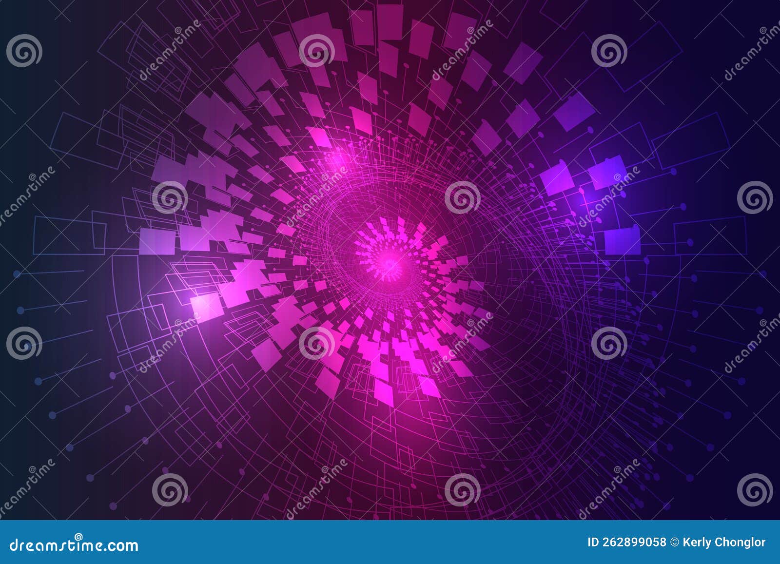 Neon Digital Light Lines on Technology Abstract Background Vector ...