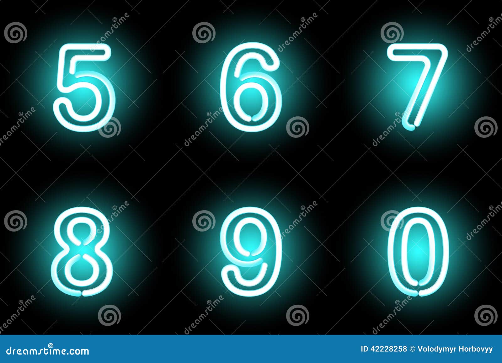 Neon digits stock vector. Illustration of creative, graphic - 42228258