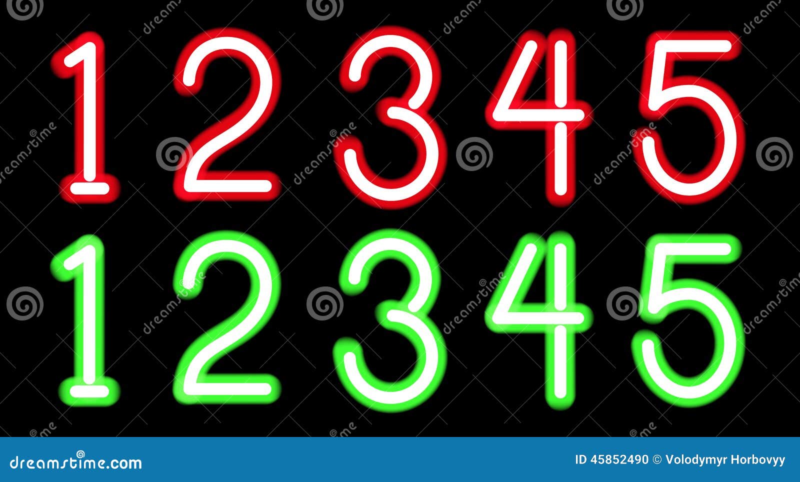 Neon digits stock vector. Illustration of alphabet, neon - 45852490