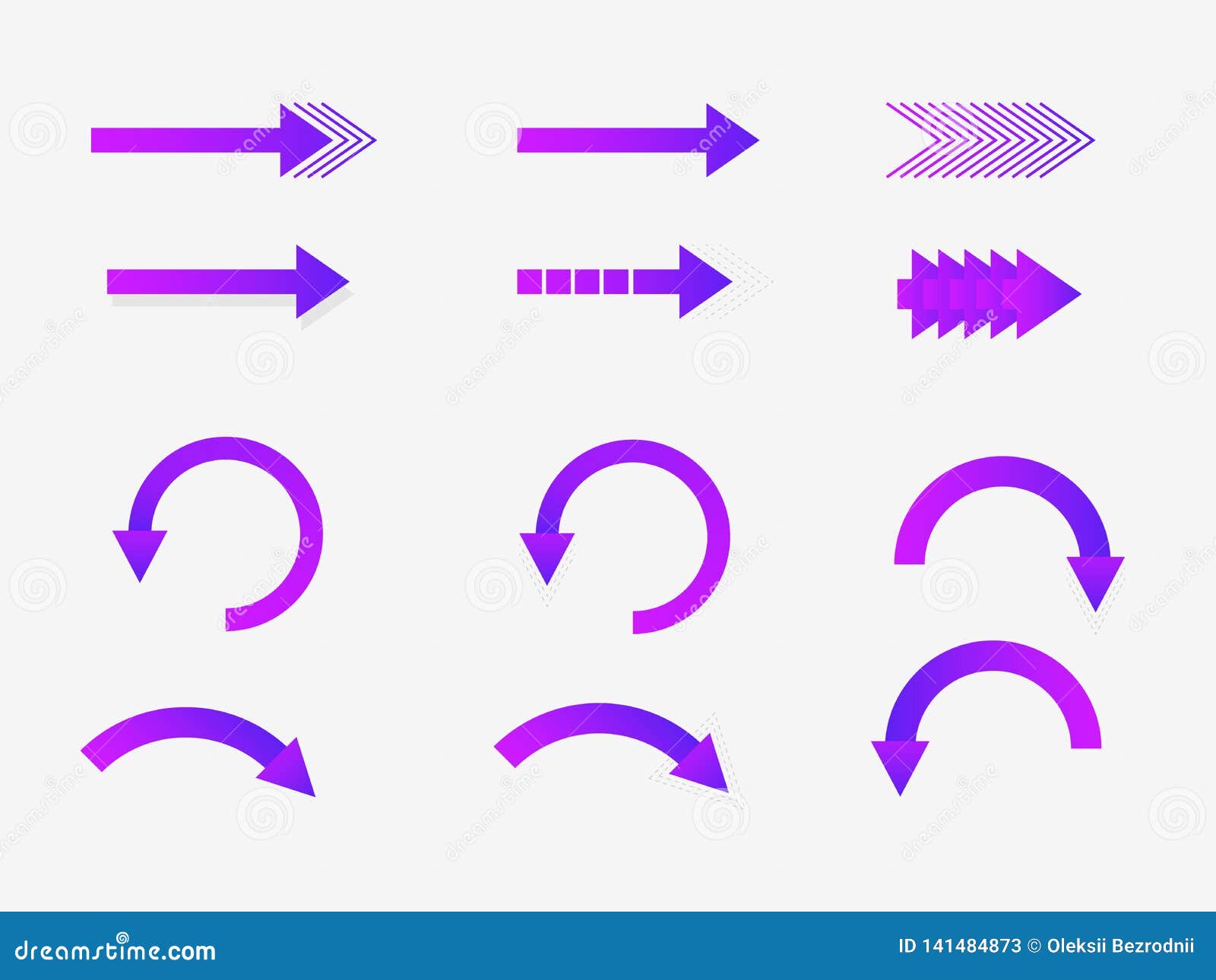 Set of Neon Direct Arrows . Stock Vector - Illustration of sign ...
