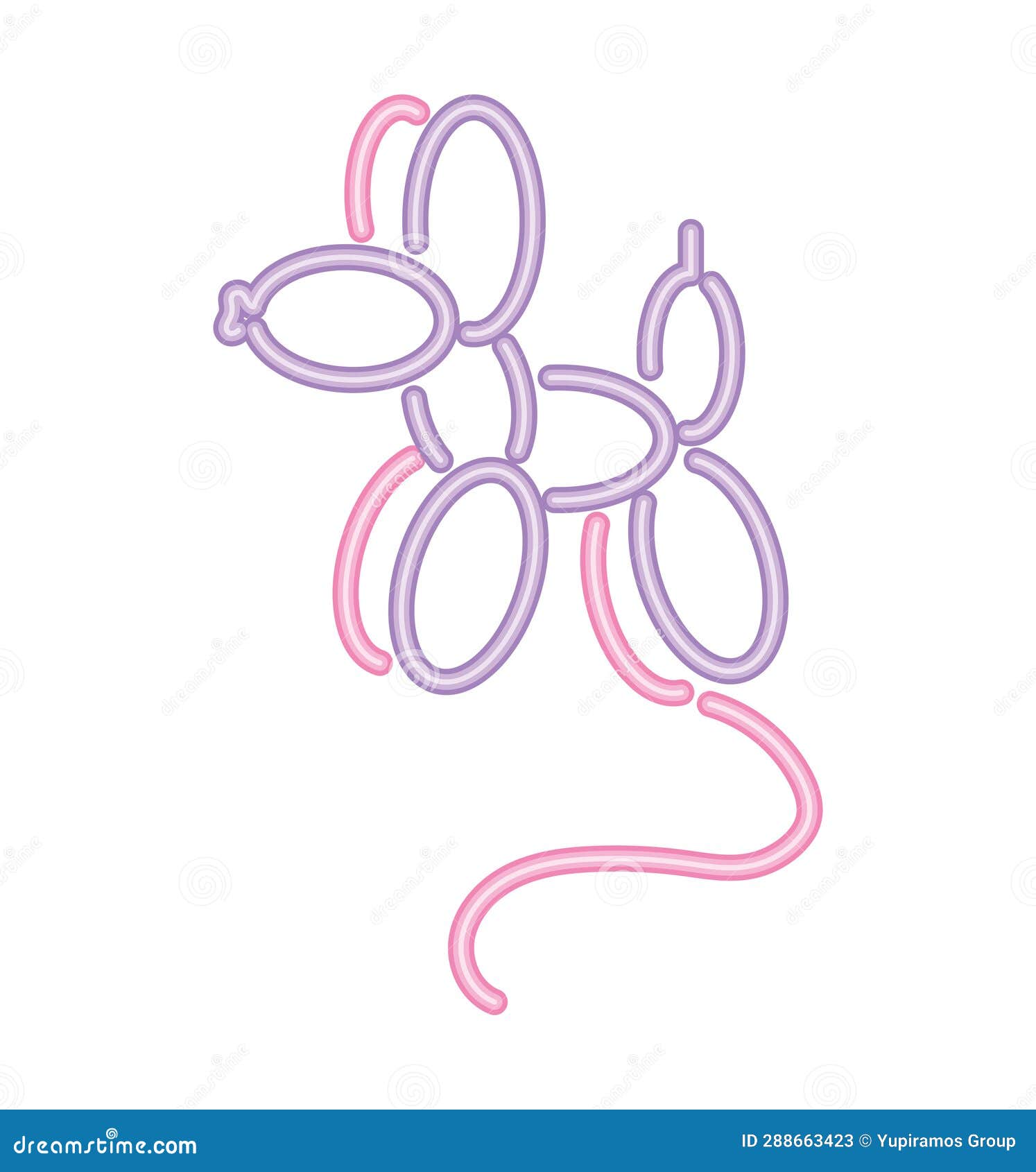 Neon dog helium balloon stock illustration. Illustration of colorful ...