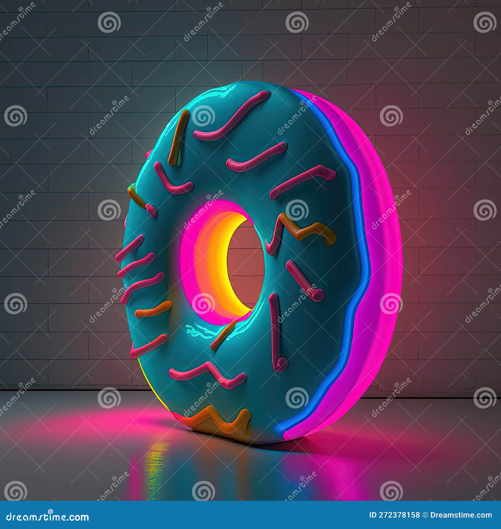 Neon Donut Sign. Cartoon Vector | CartoonDealer.com #186844155