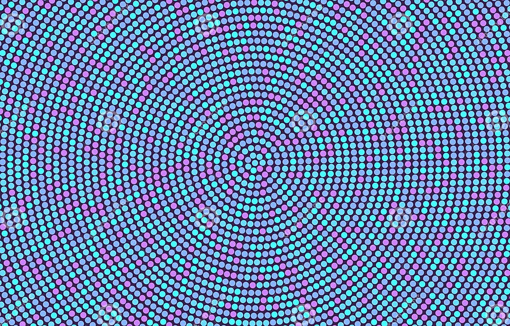 Neon Dots Abstract Background. Radial Dotted Halftone Backdrop. Vector ...
