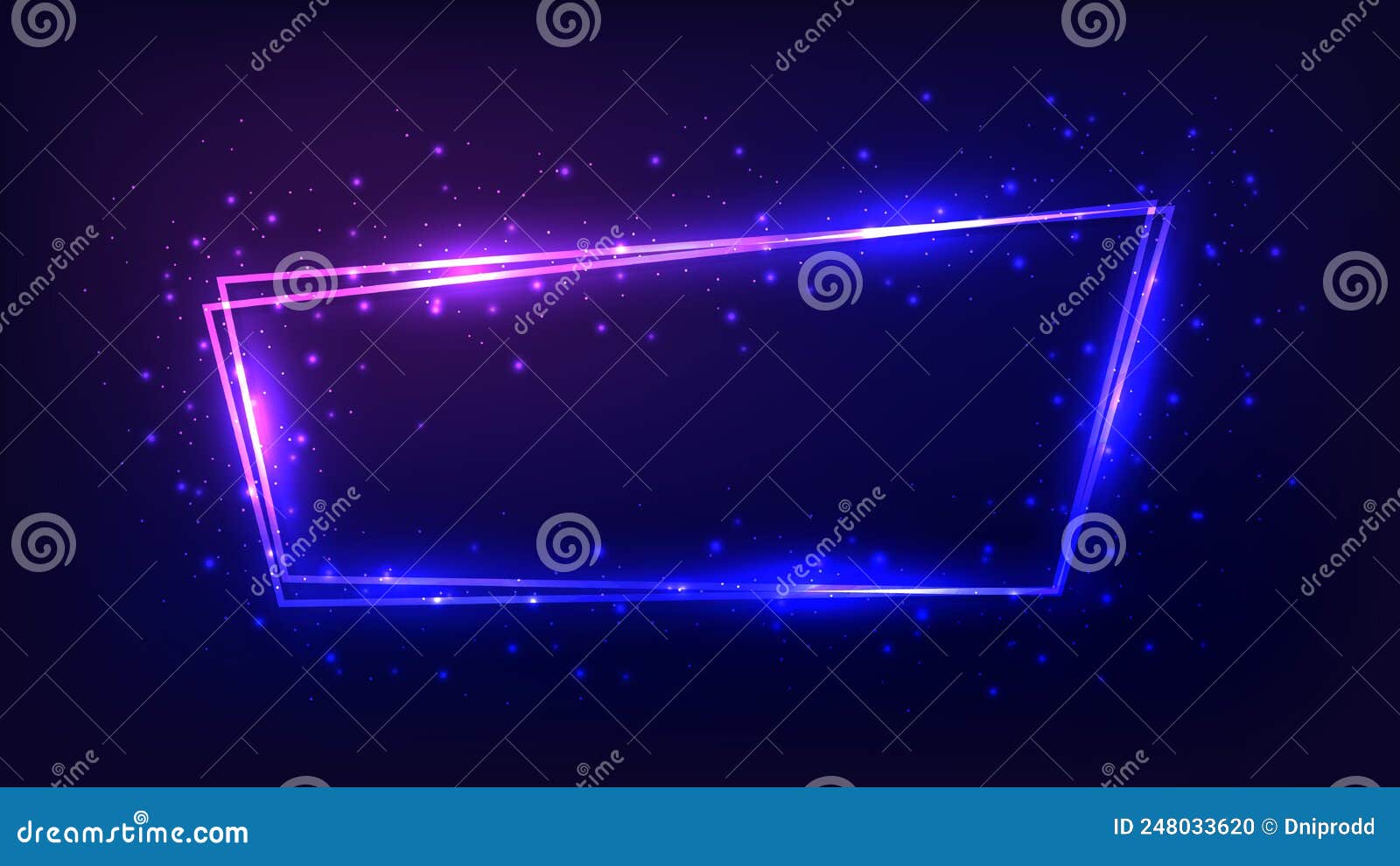 Neon Double Frame with Shining Effects Stock Vector - Illustration of ...