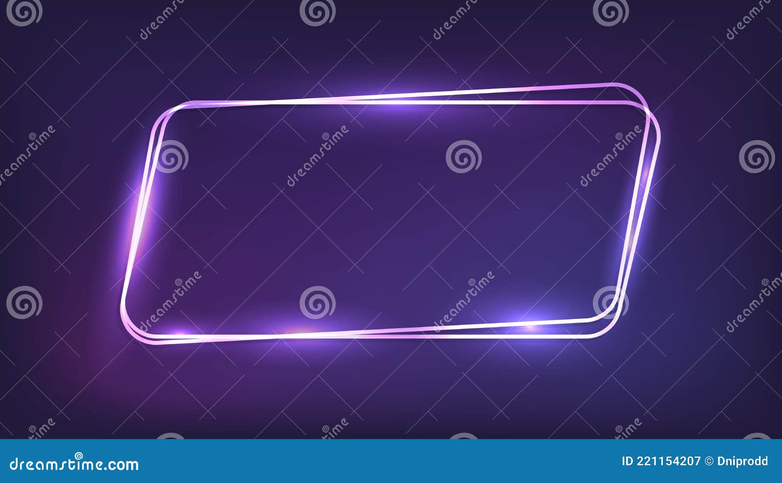Neon Double Frame with Shining Effects Stock Vector - Illustration of ...