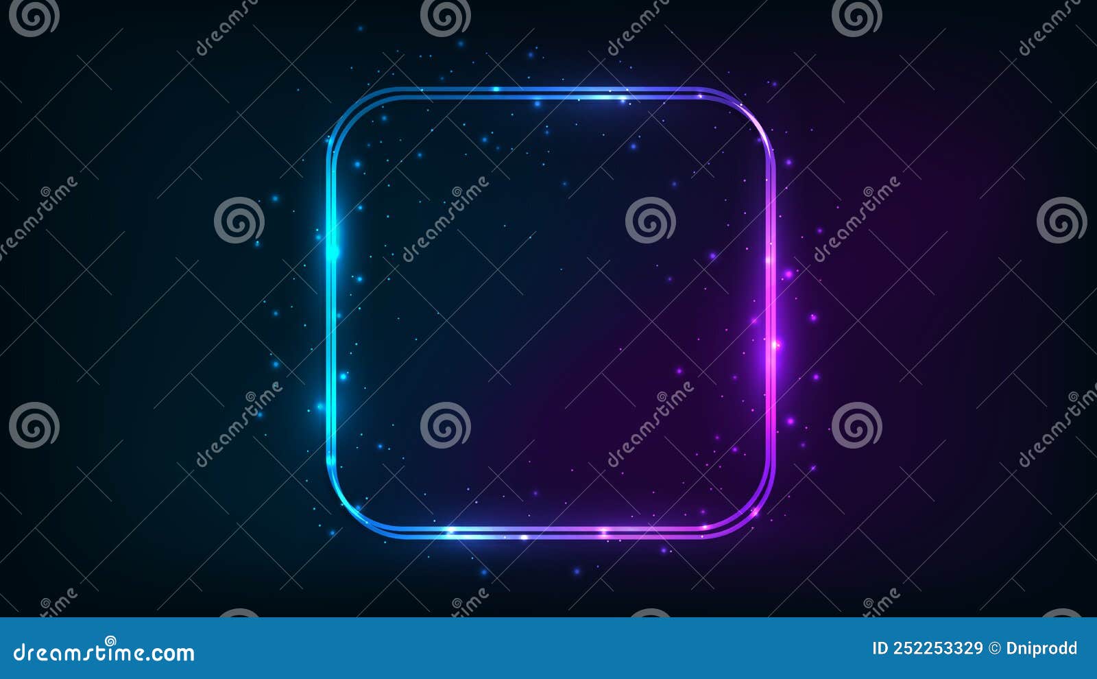 Neon Double Frame with Shining Effects Stock Vector - Illustration of ...