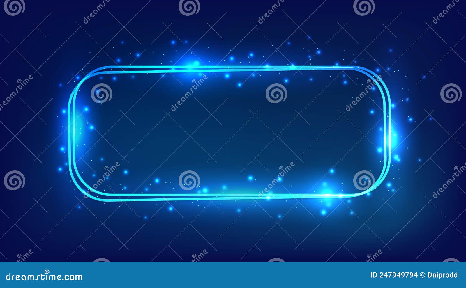 Neon Double Rounded Rectangular Frame Stock Vector - Illustration of ...