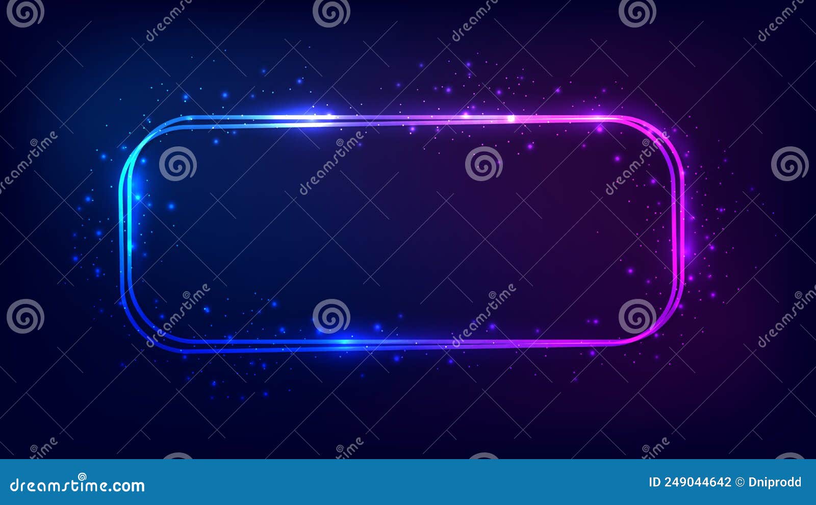 Neon Double Rounded Rectangular Frame Stock Vector - Illustration of ...