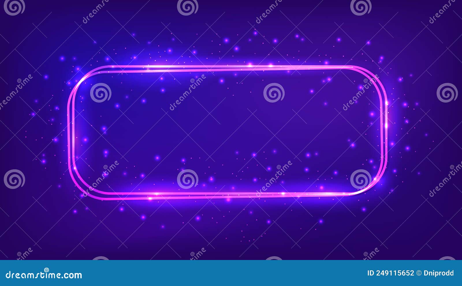 Neon Double Rounded Rectangular Frame Stock Vector - Illustration of ...
