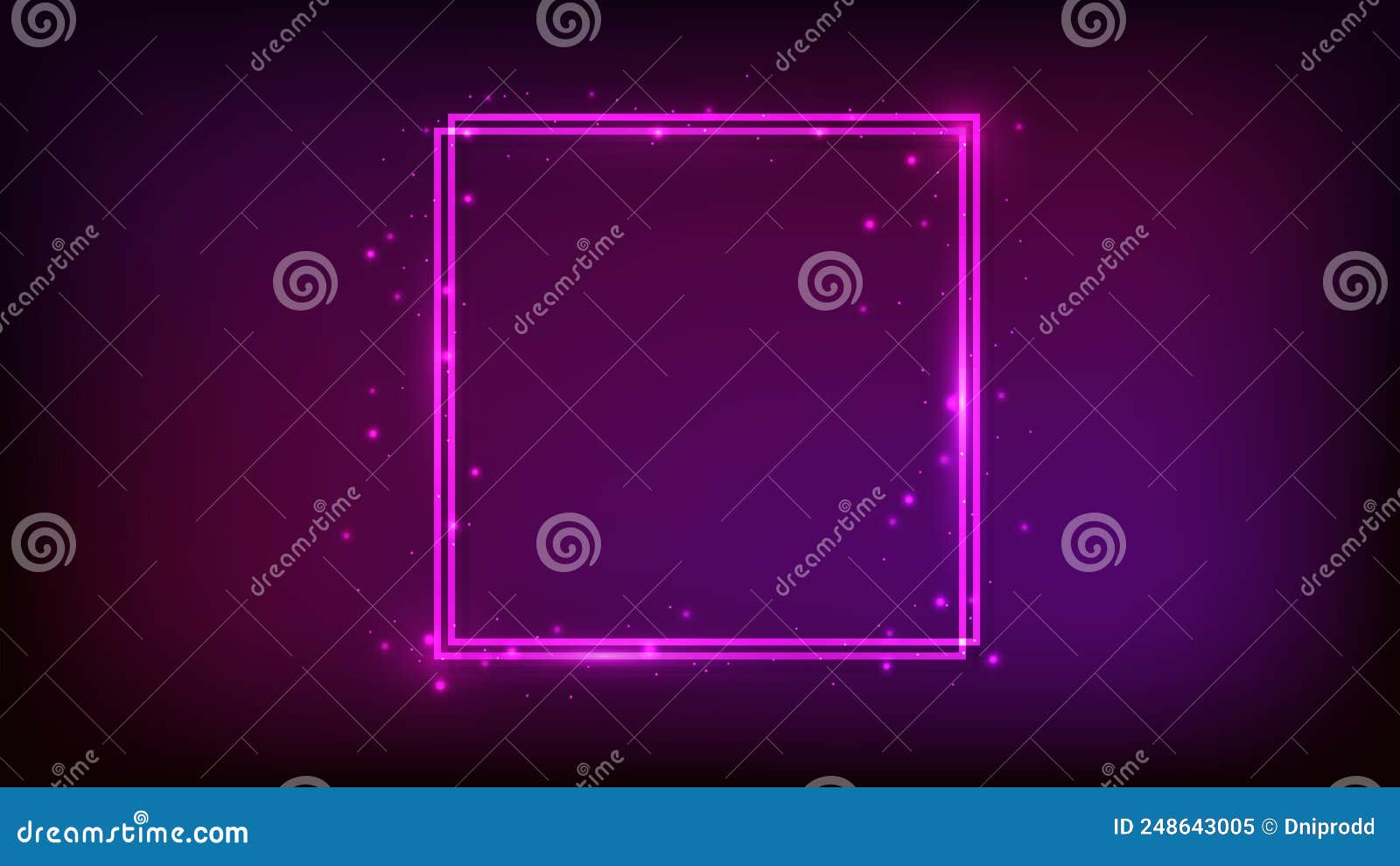 Neon double square frame stock vector. Illustration of advertisement ...