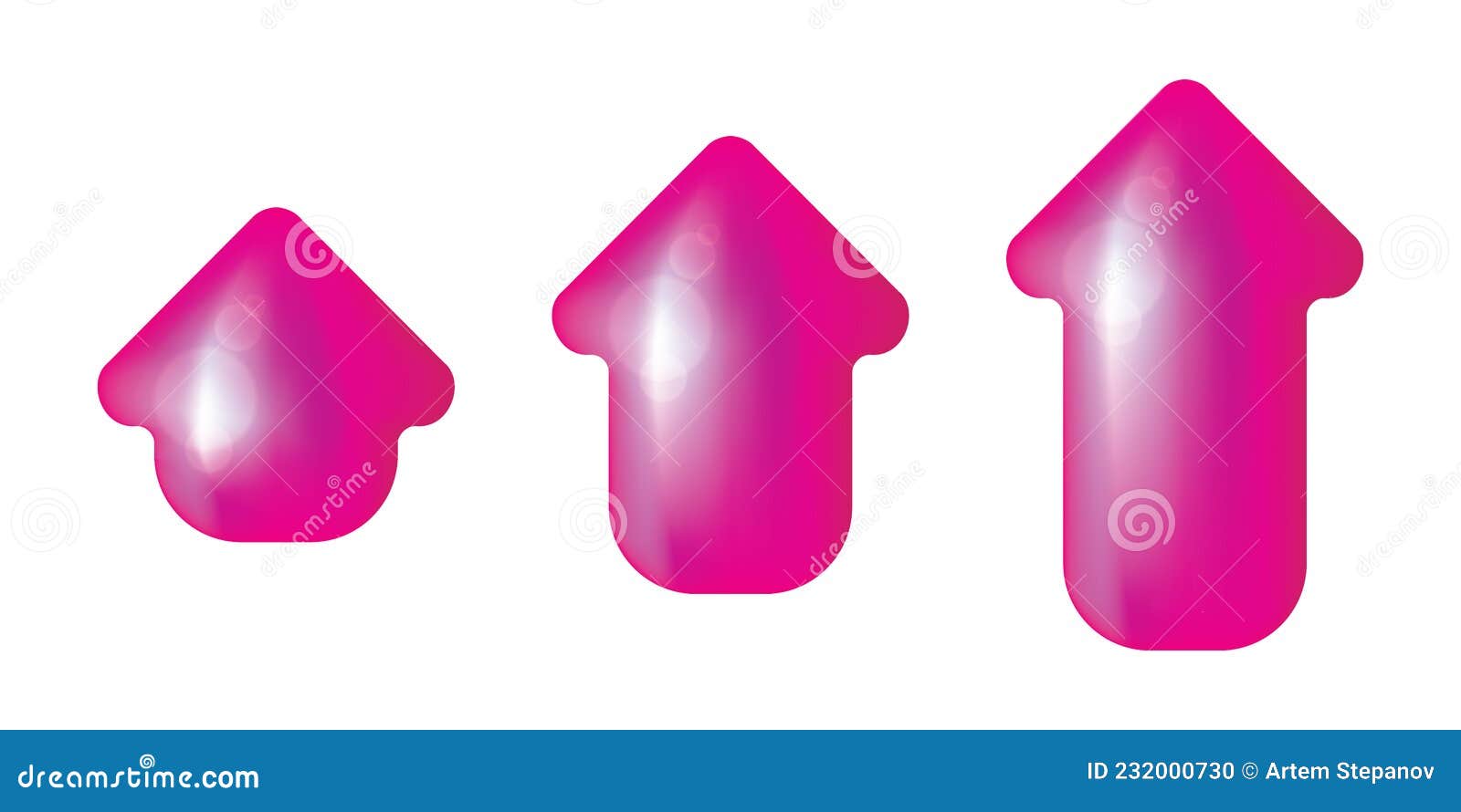 Neon Download Progress, Loading Bar and Arrow Set Stock Vector ...