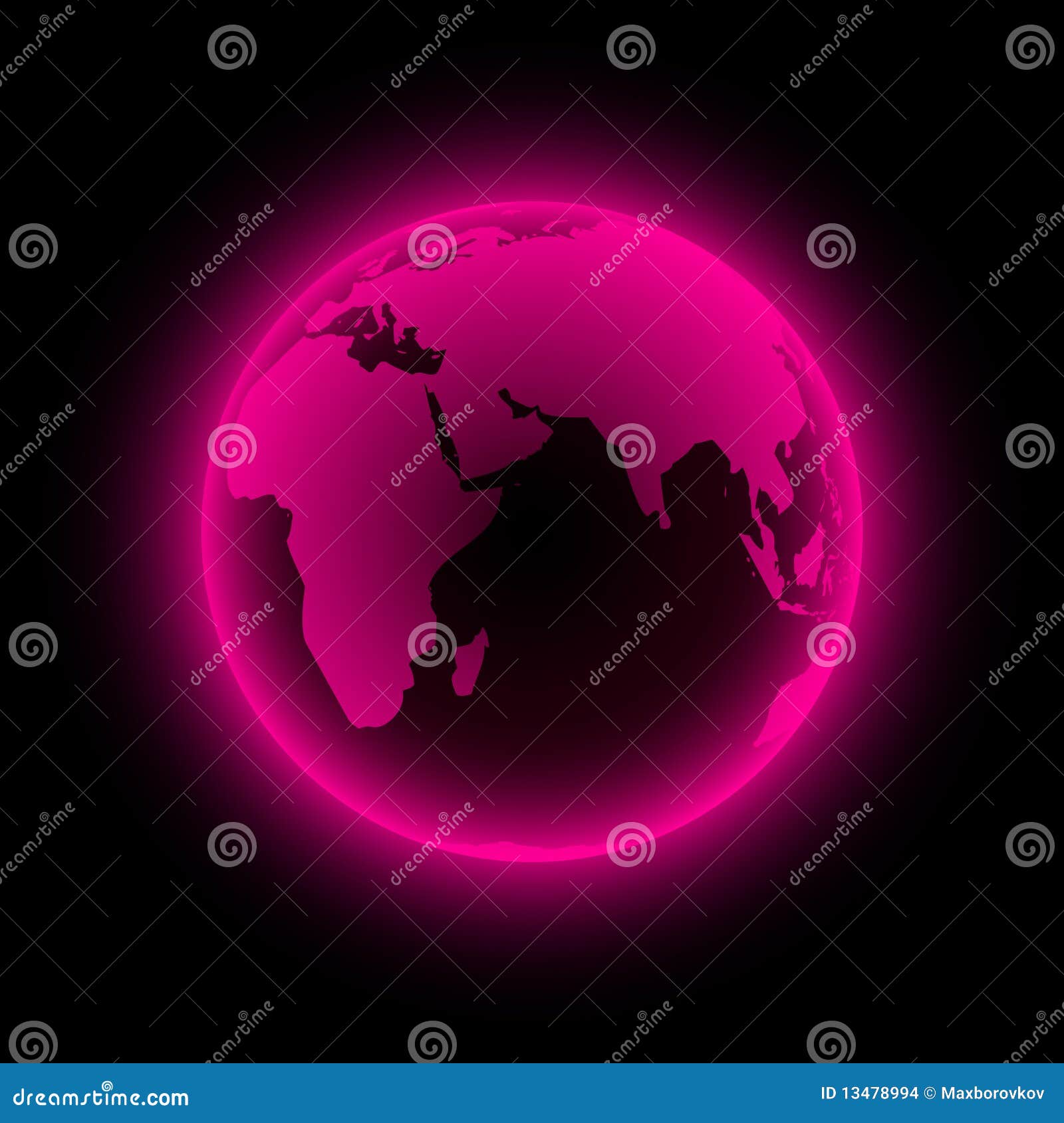 Neon earth. stock photo. Image of continent, neon, globe - 13478994