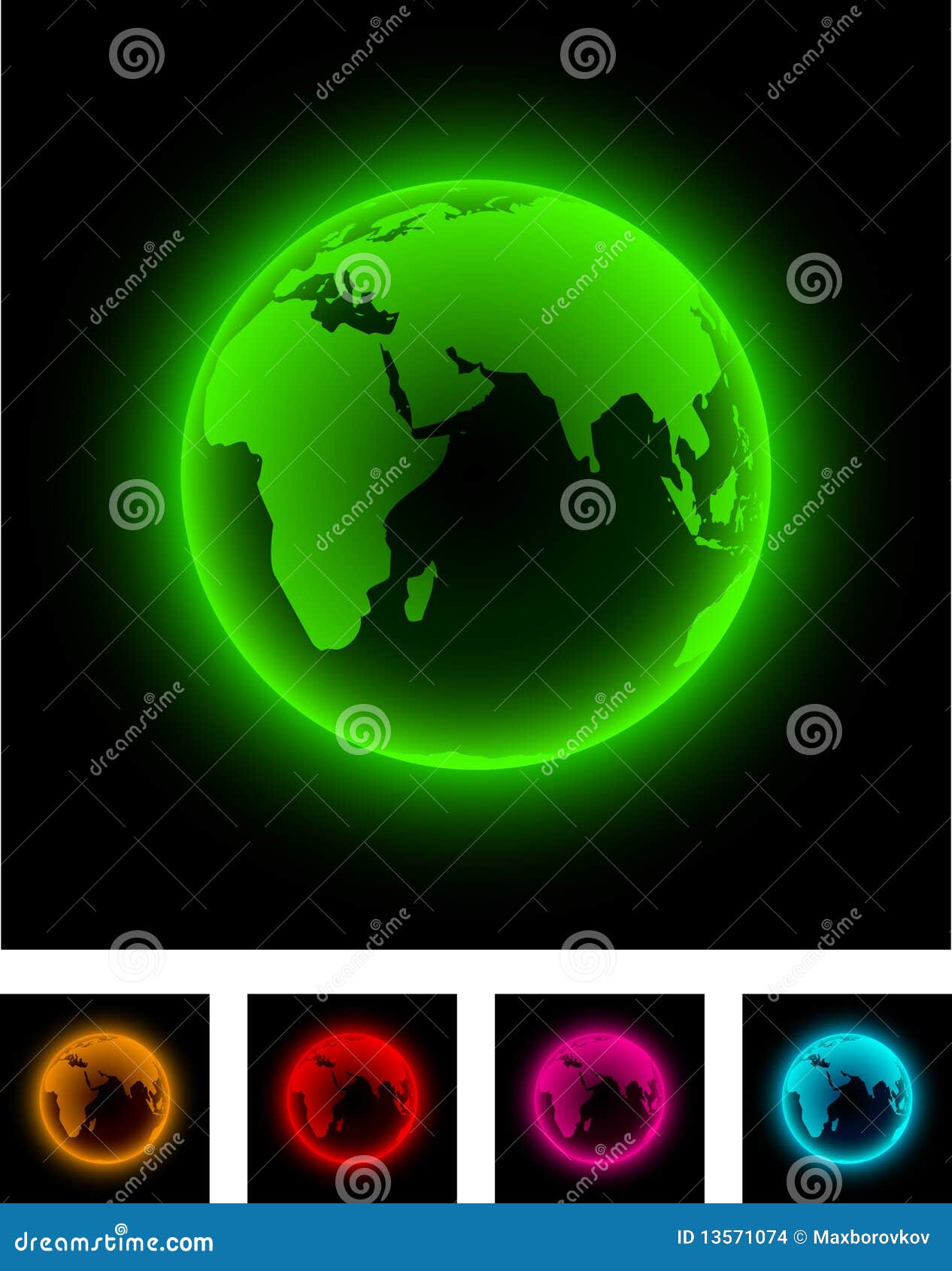 Neon earth. stock vector. Illustration of shadow, aqua - 13571074