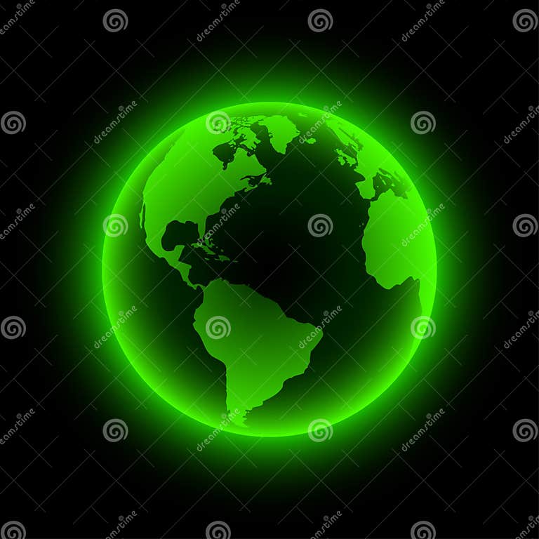 Neon earth. stock vector. Illustration of international - 14225524