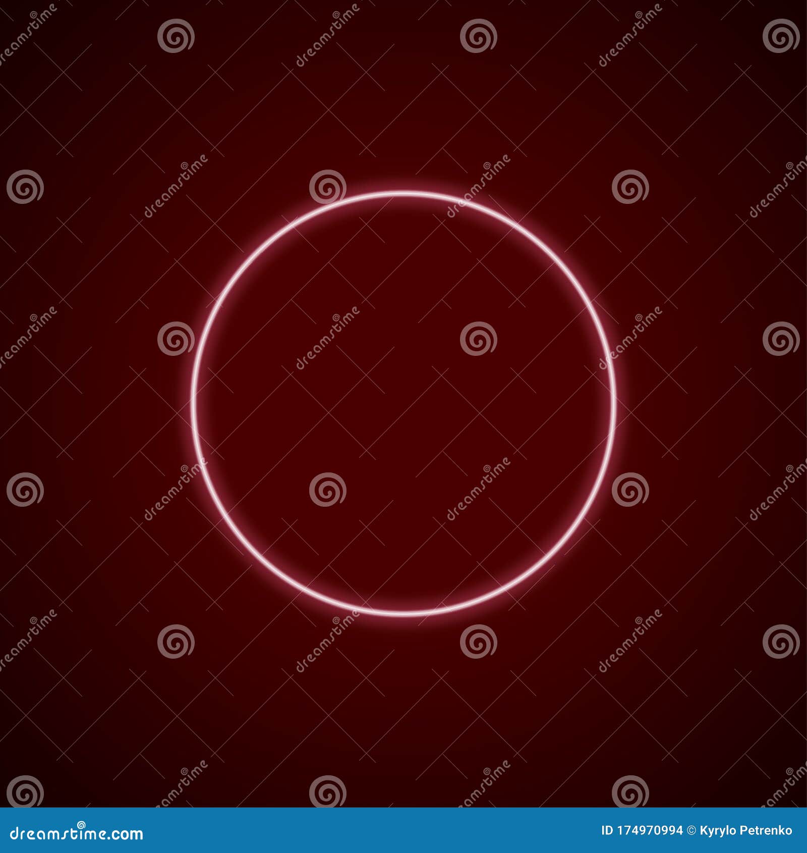 Neon Effect Red Ring Circle Round Vector Stock Vector - Illustration of ...