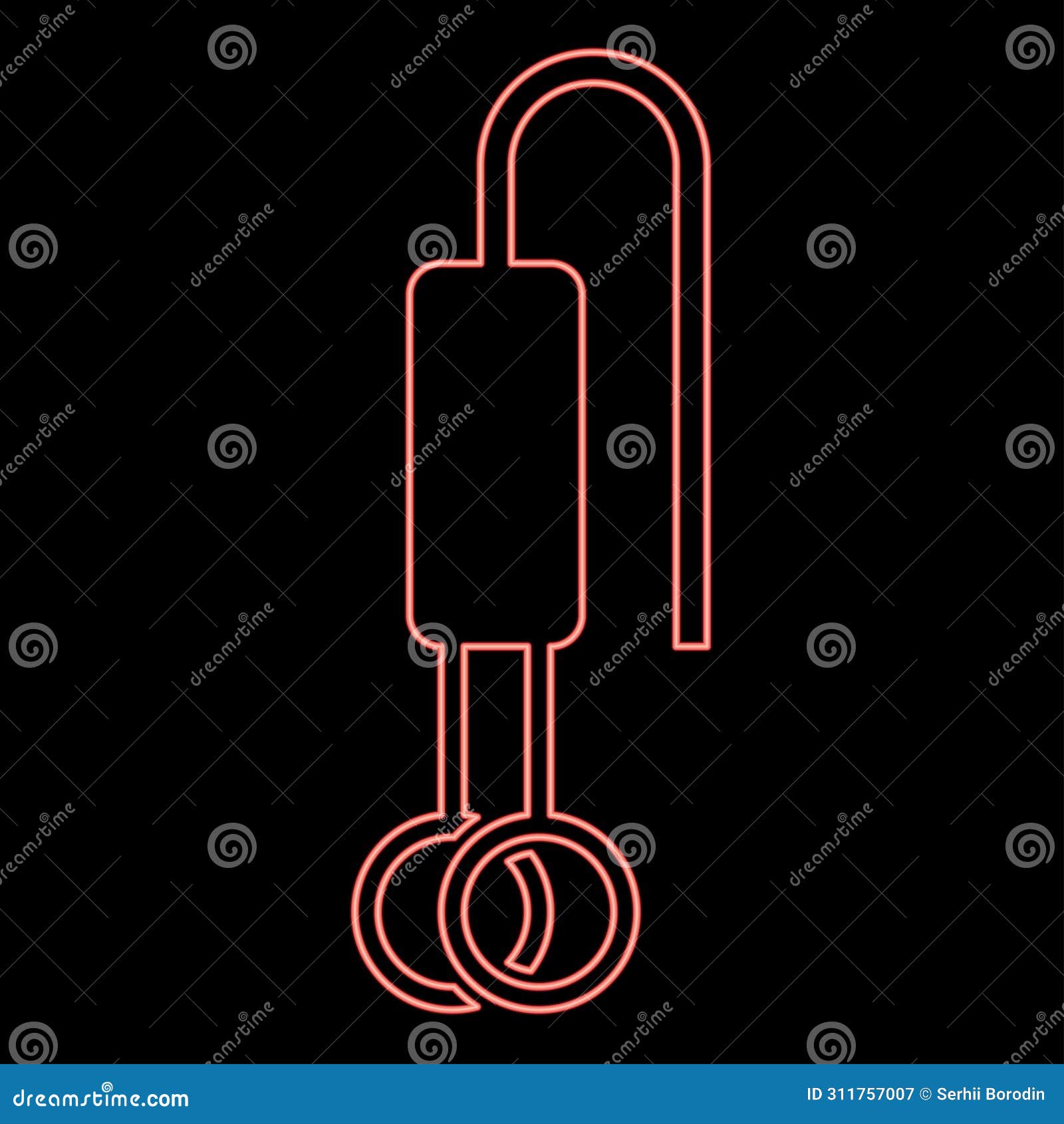 Neon Electric Immersion Heater for Water Red Color Vector Illustration ...