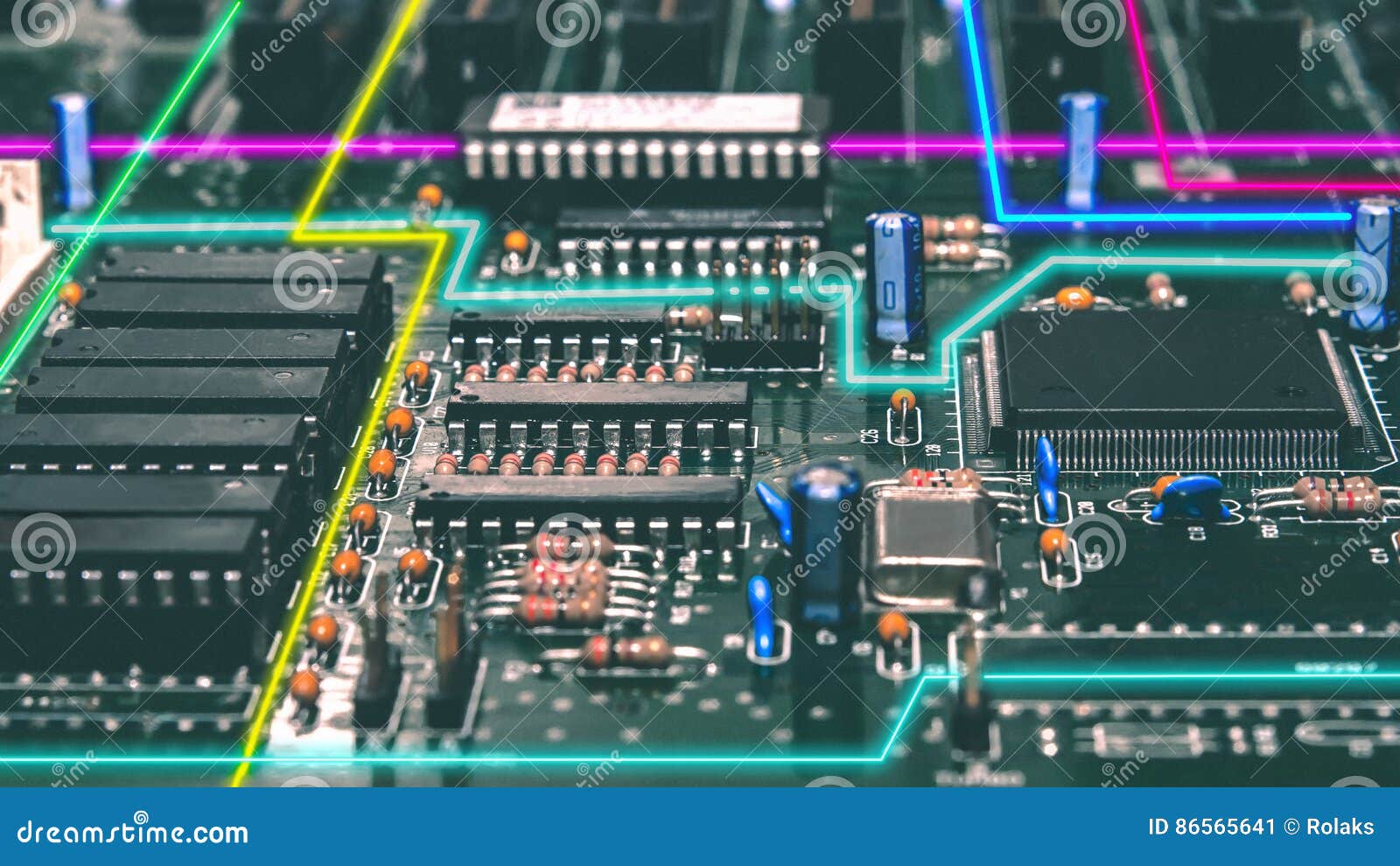 Neon Electronic City stock image. Image of reception - 86565641