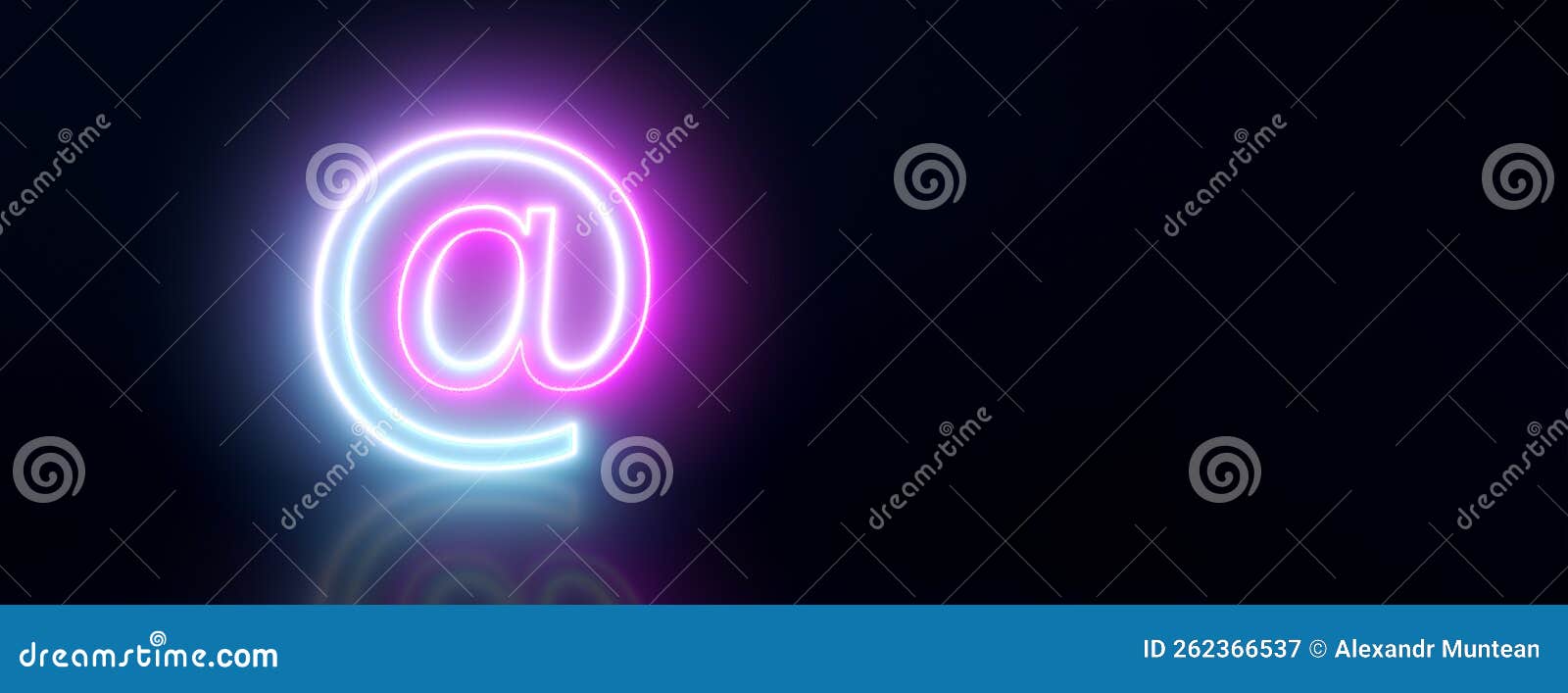 Neon Email Address Panoramic Stock Illustration - Illustration of ...