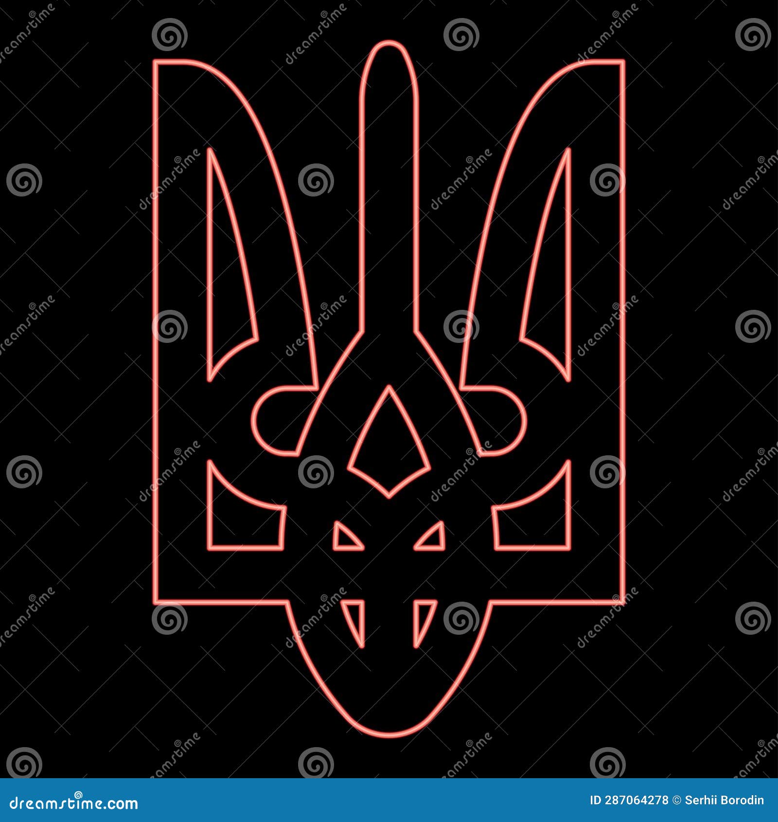 Neon Emblem of Ukraine Red Color Vector Illustration Image Flat Style ...