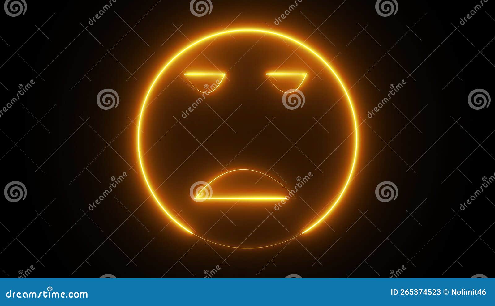 Neon emoji face stock illustration. Illustration of cute - 265374523