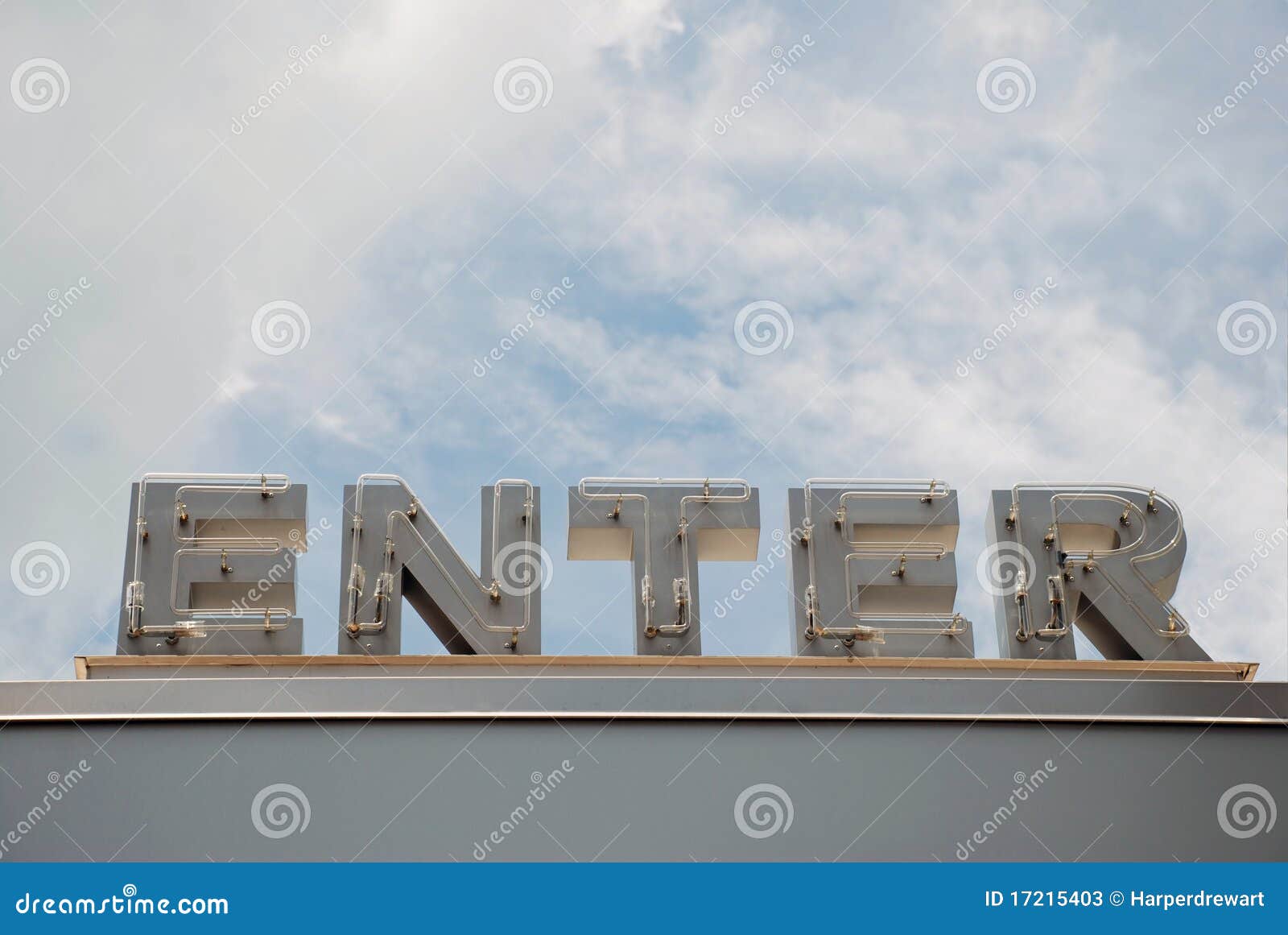Neon Enter Sign stock image. Image of glowing, blue, glass - 17215403