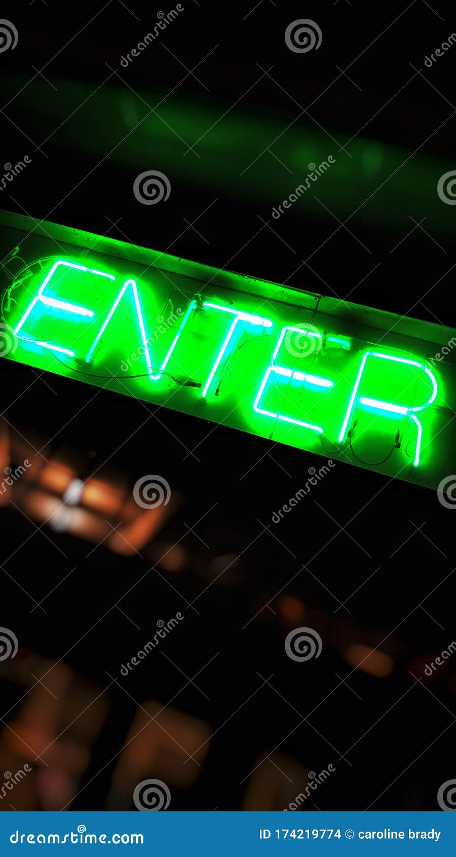 Neon enter sign stock photo. Image of enter, abstract - 174219774