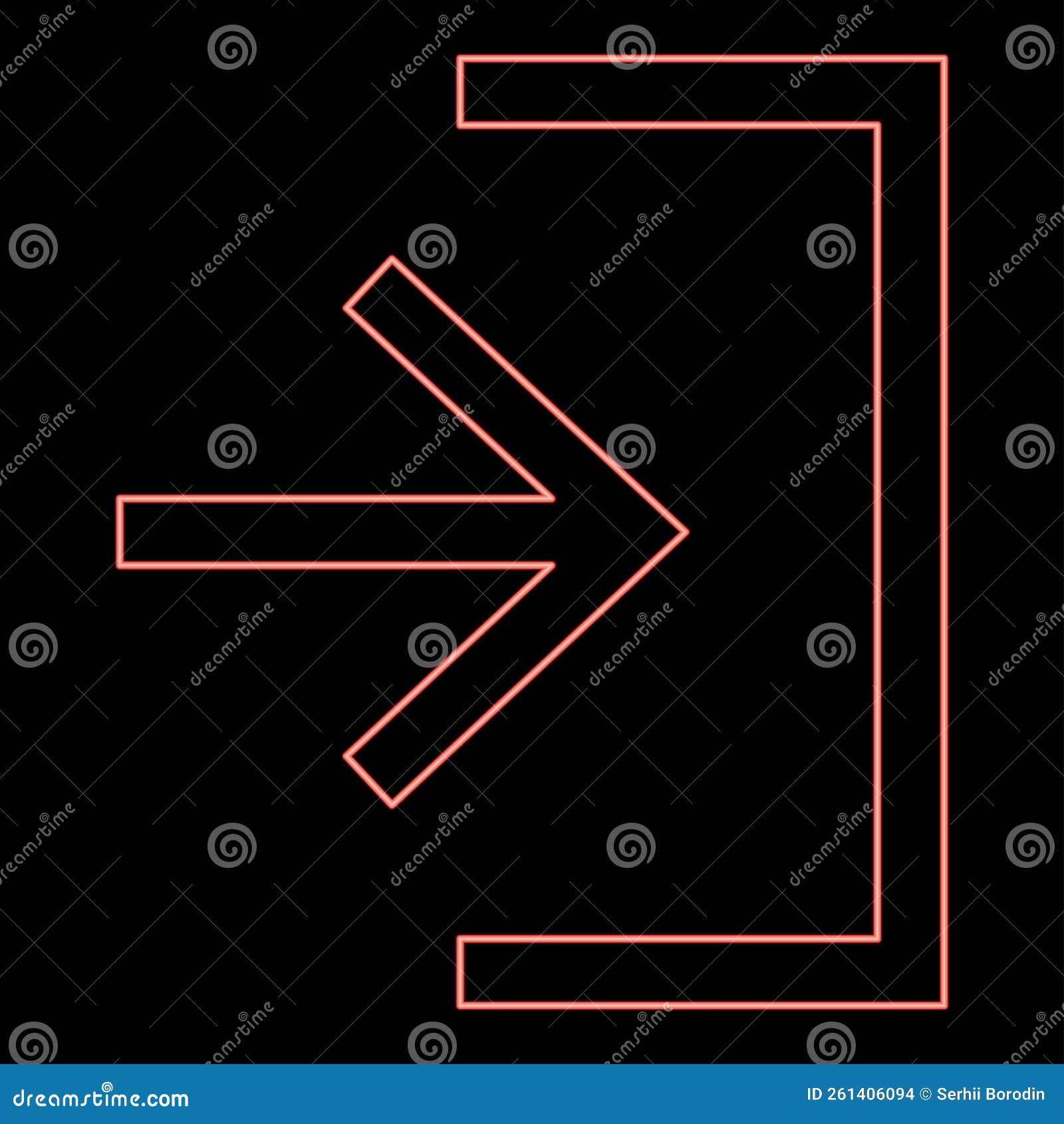 Neon Entry Input Enter Door Red Color Vector Illustration Image Flat ...