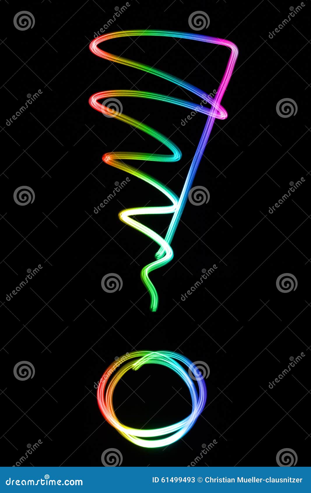Neon exclamation mark stock image. Image of rainbow, exclamation - 61499493