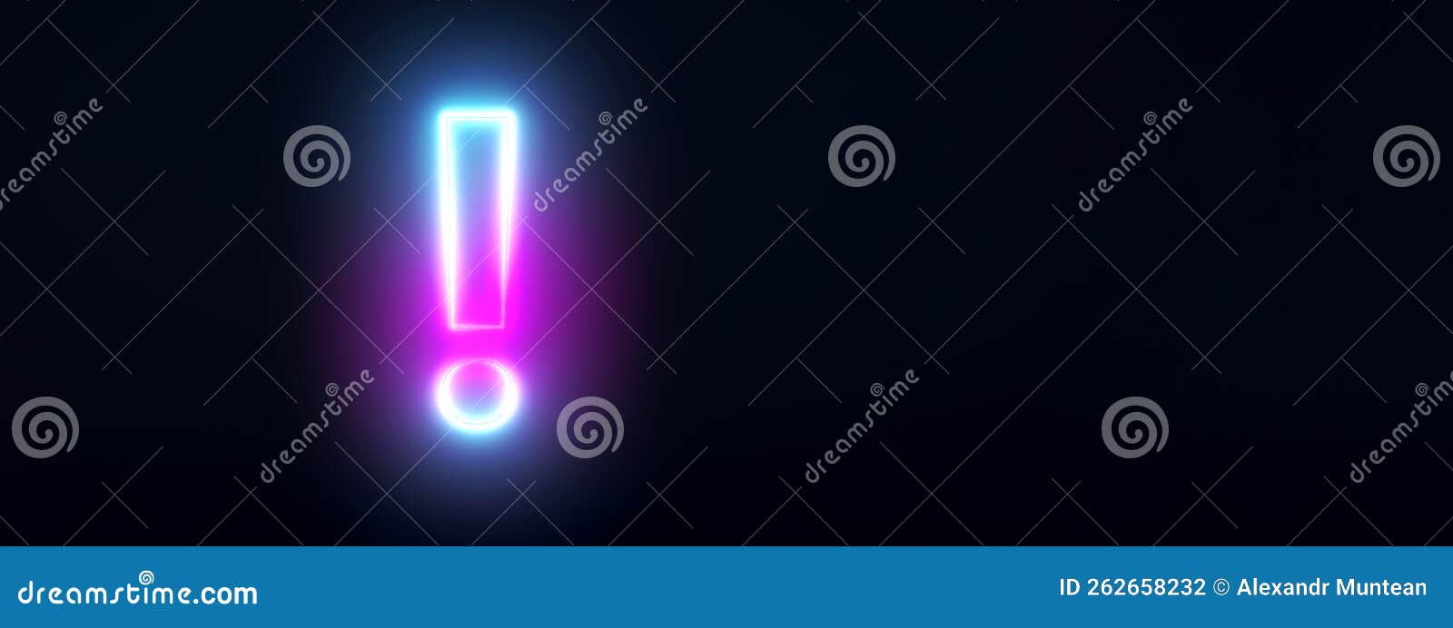 Neon Exclamation Mark Panoramic Layout Stock Illustration ...