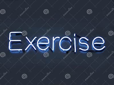 Neon Exercise stock image. Image of sign, blue, exercise - 103239