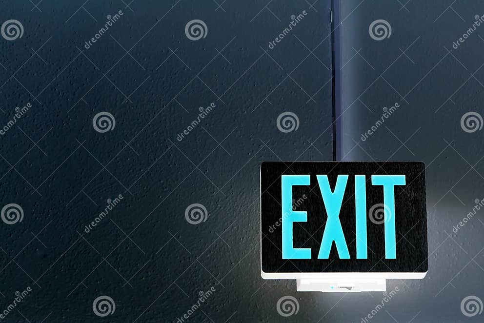 Neon exit sign stock photo. Image of point, direction - 1487460